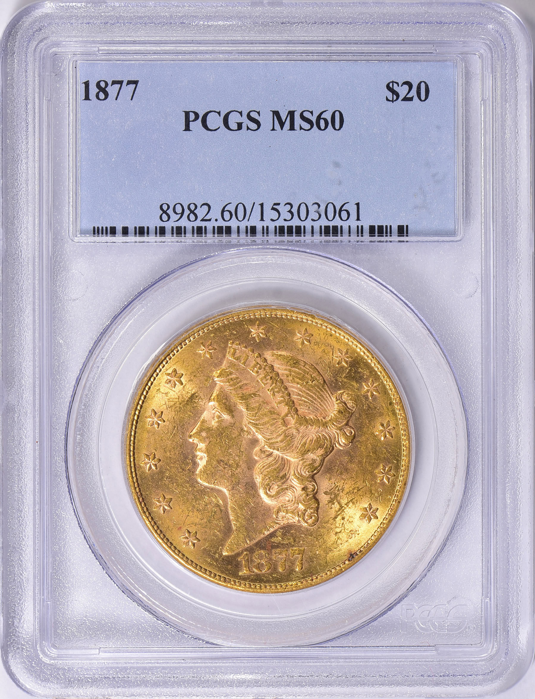 1877 Liberty Gold Double Eagle PCGS MS-60 (Item 1692645 ...
