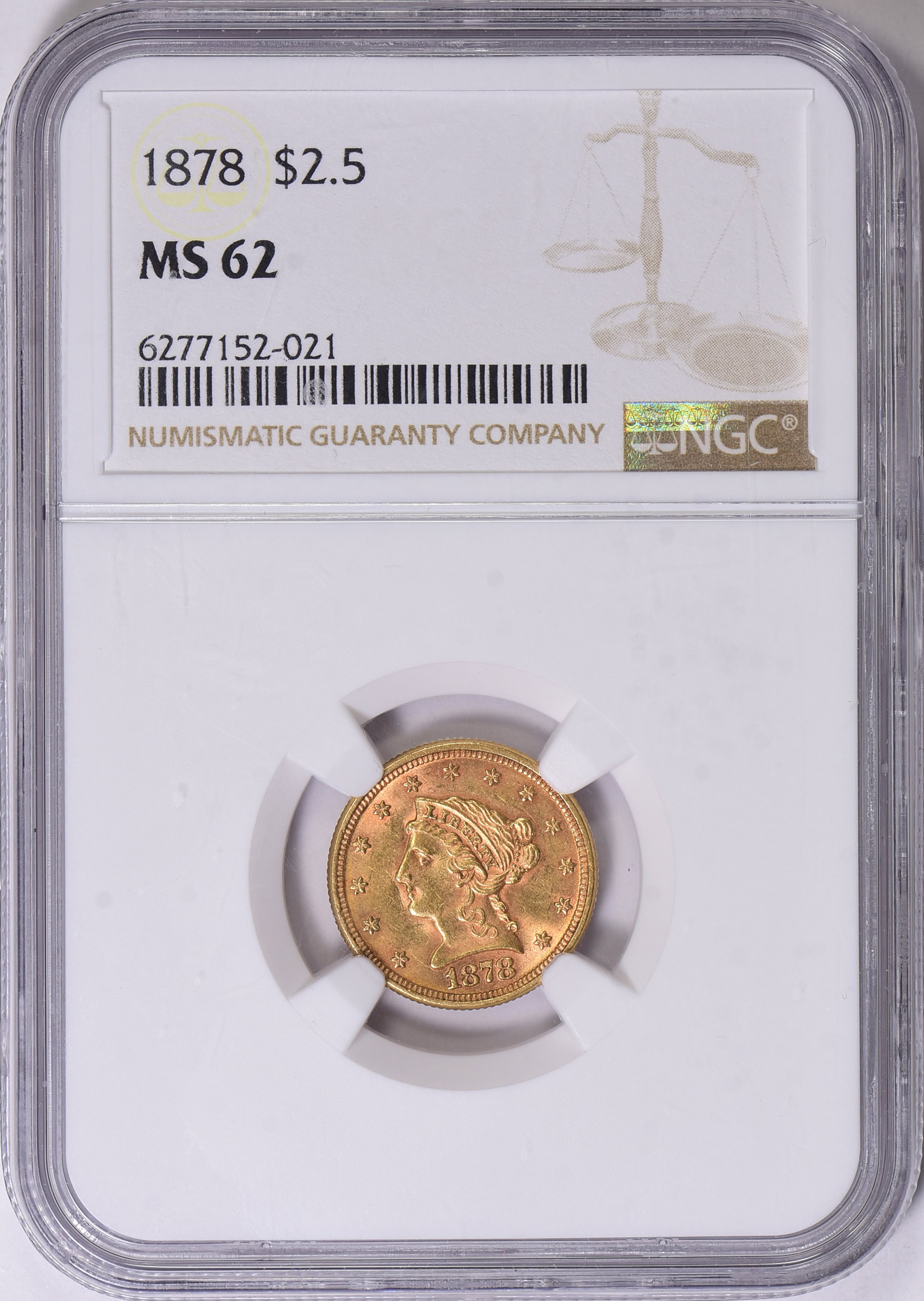 1878 Liberty Gold Quarter Eagle NGC MS-62 (Item 1692649) | GreatCollections Coin Auctions