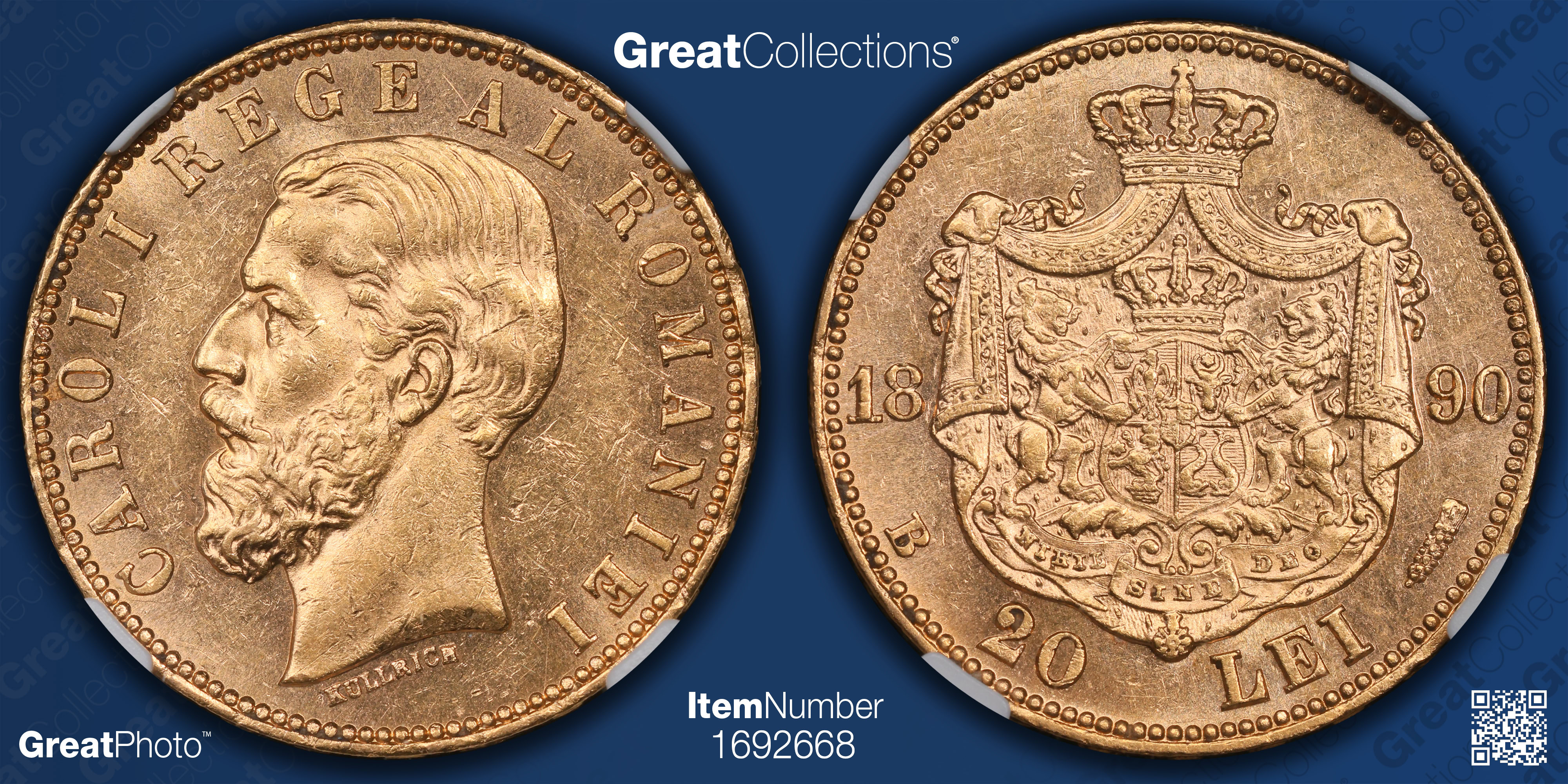 Romania 1890-B Gold 20 Lei KM-20 NGC MS-61 (AGW = 0.1867 oz.) | NGC ...