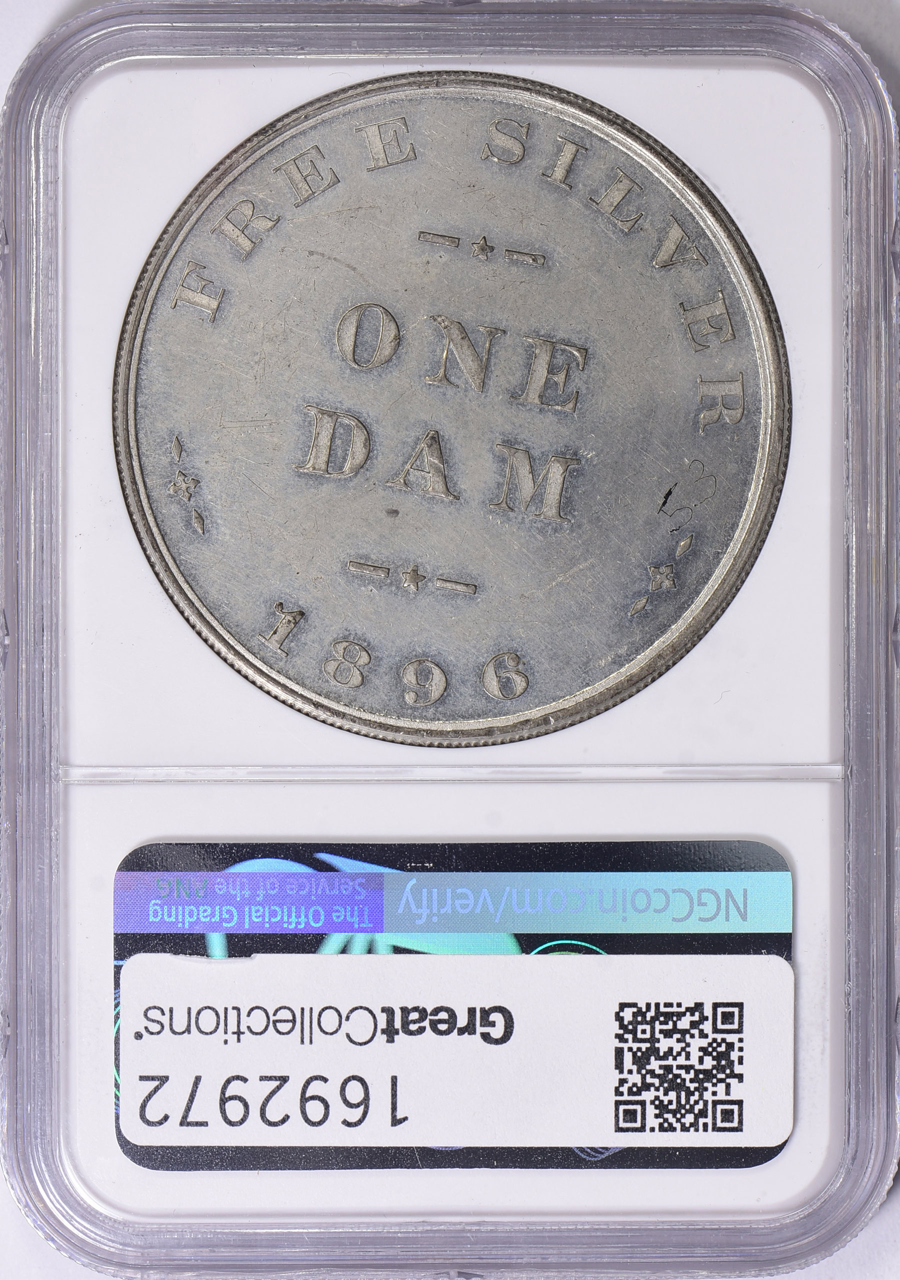 1896-Dated Bryan Money "POP" United Snakes of America Sch-353 NGC Unc ...
