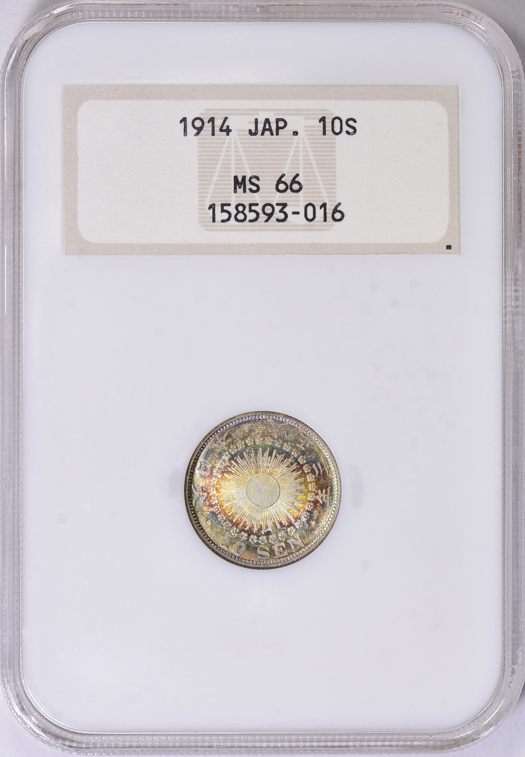 Japan Year 3 (1914) Silver 10 Sen Y-36.2 NGC MS-66 OH (Toned) (Item 1693184) | GreatCollections ...