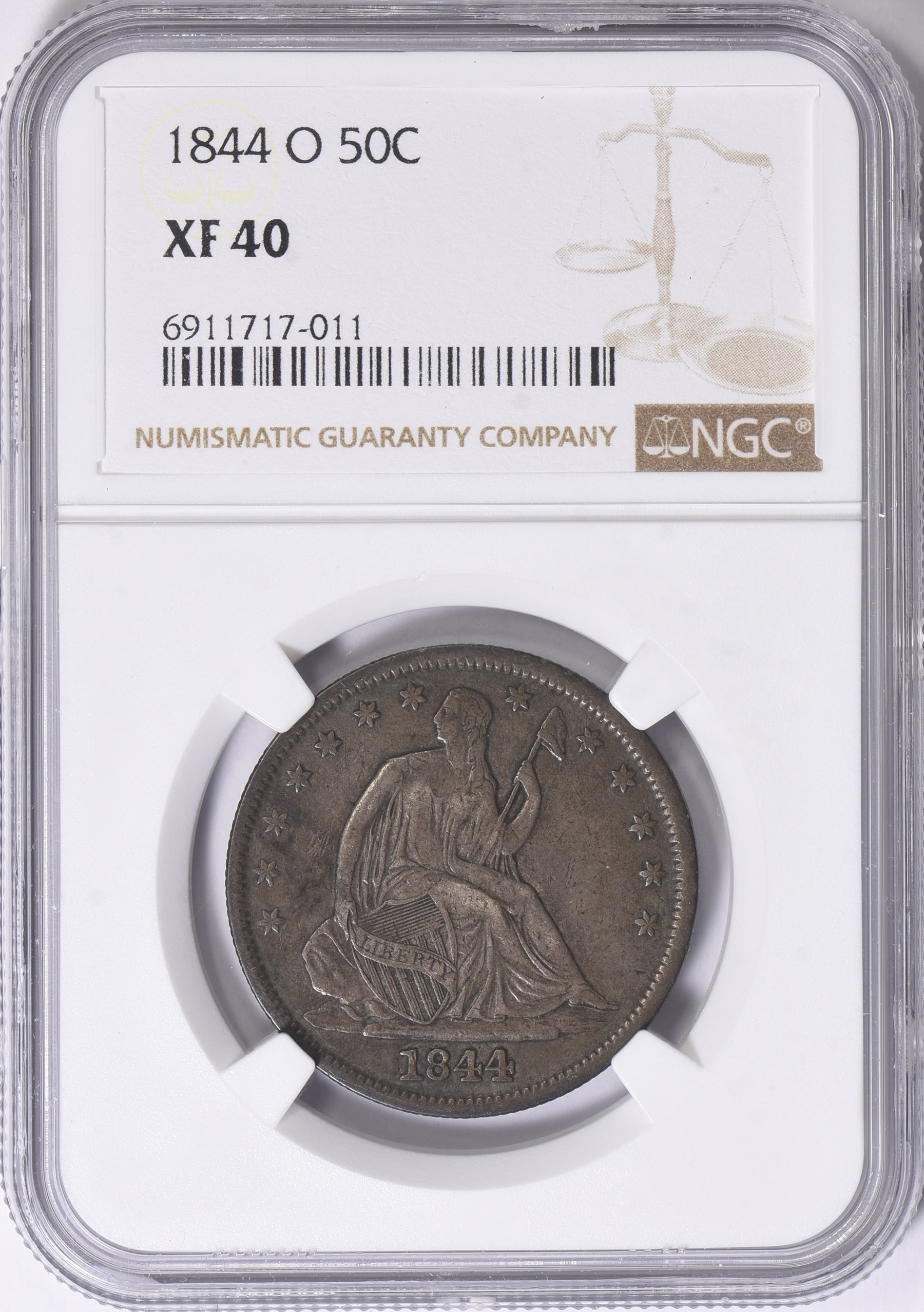 1844-O Seated Liberty Half Dollar NGC XF-40 (Item 1693235 ...