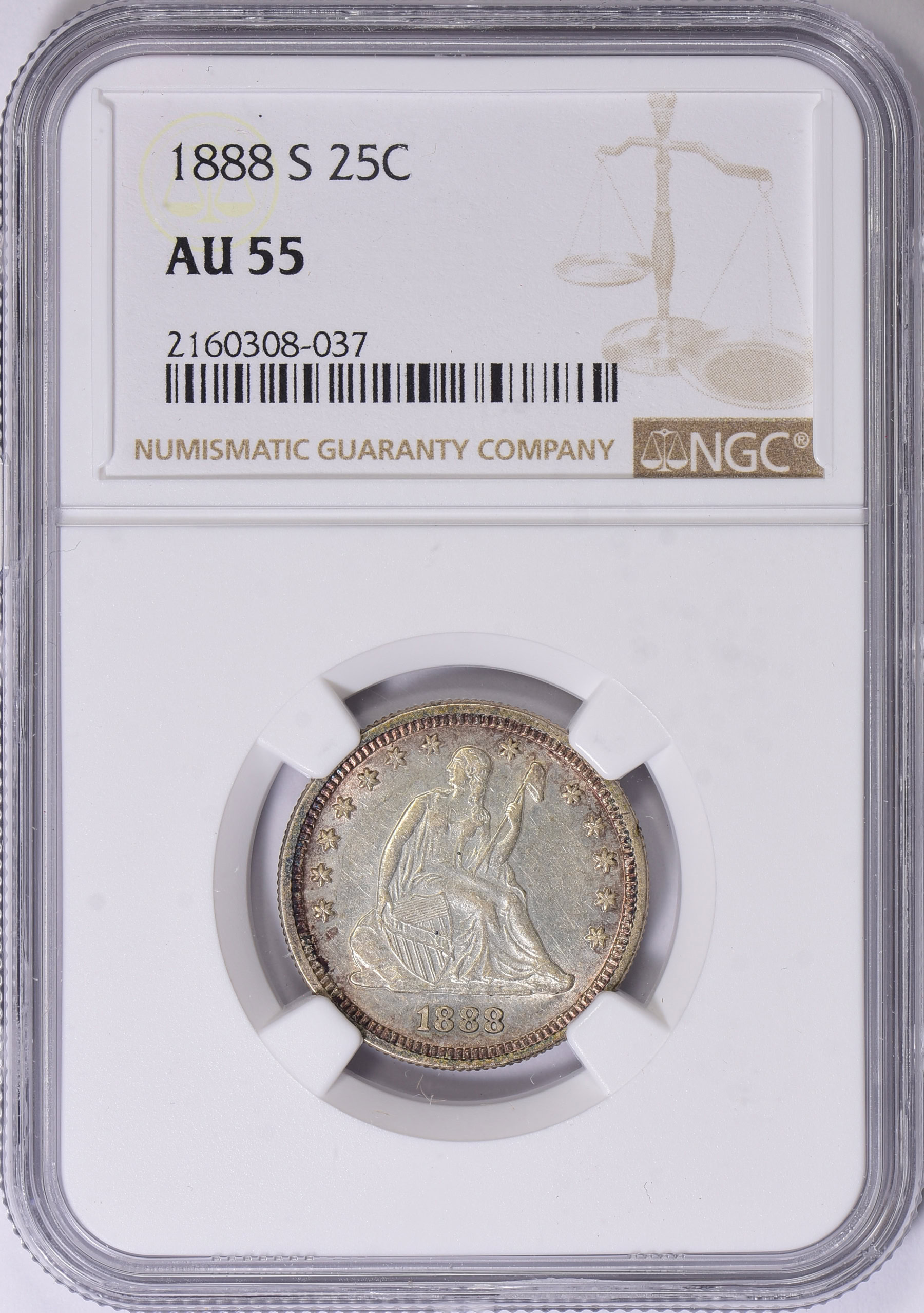 1888-S Seated Liberty Quarter NGC AU-55 (Item 1693257 ...