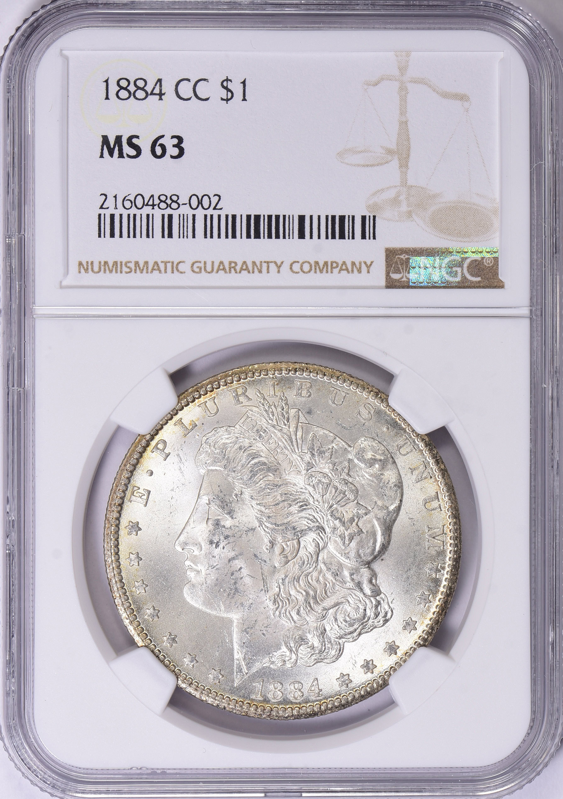 1884-CC Morgan Silver Dollar NGC MS-63 (Item 1693298) | GreatCollections Coin Auctions