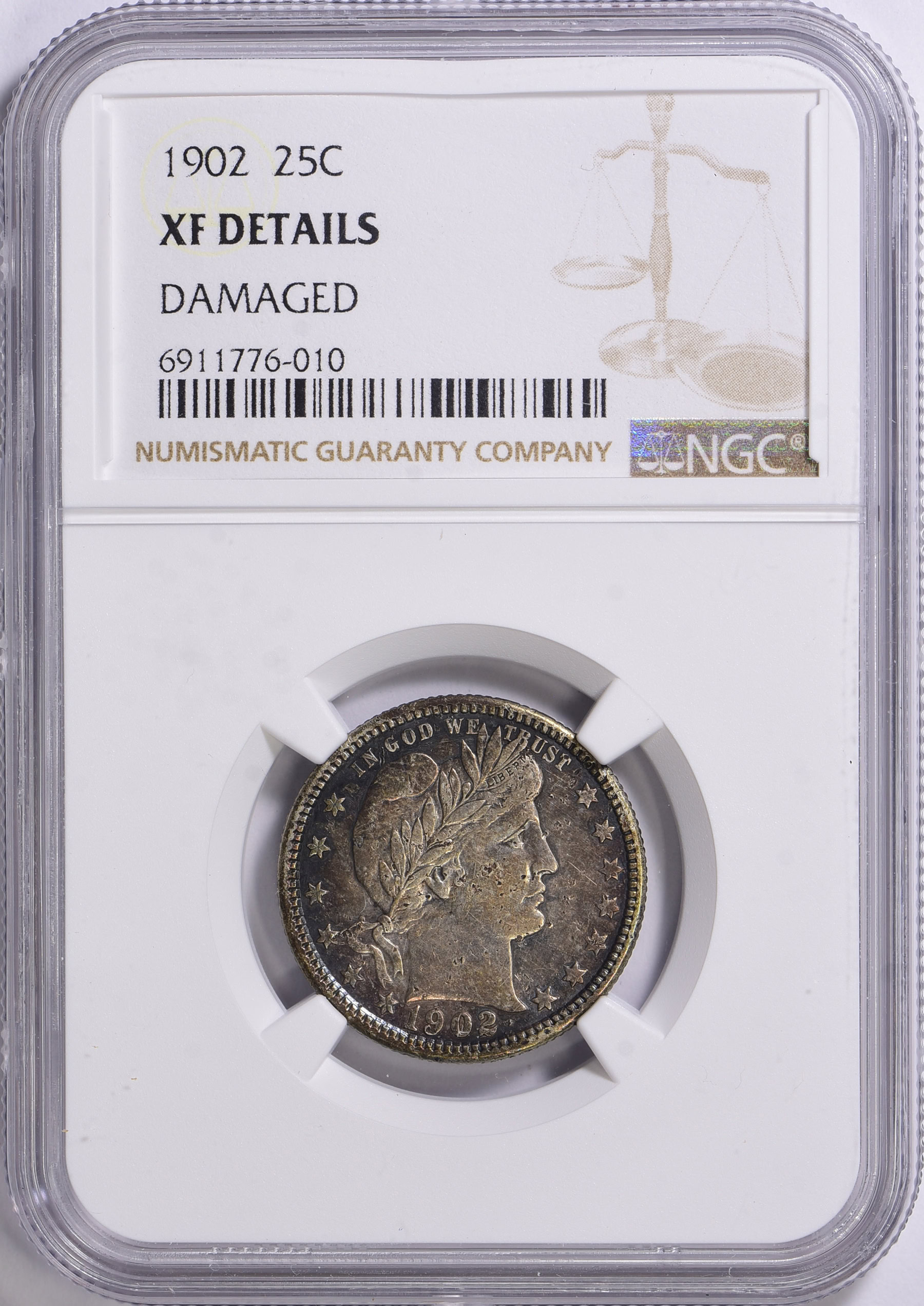 1902 Barber Quarter NGC XF Details (Item 1693352) | GreatCollections Coin Auctions