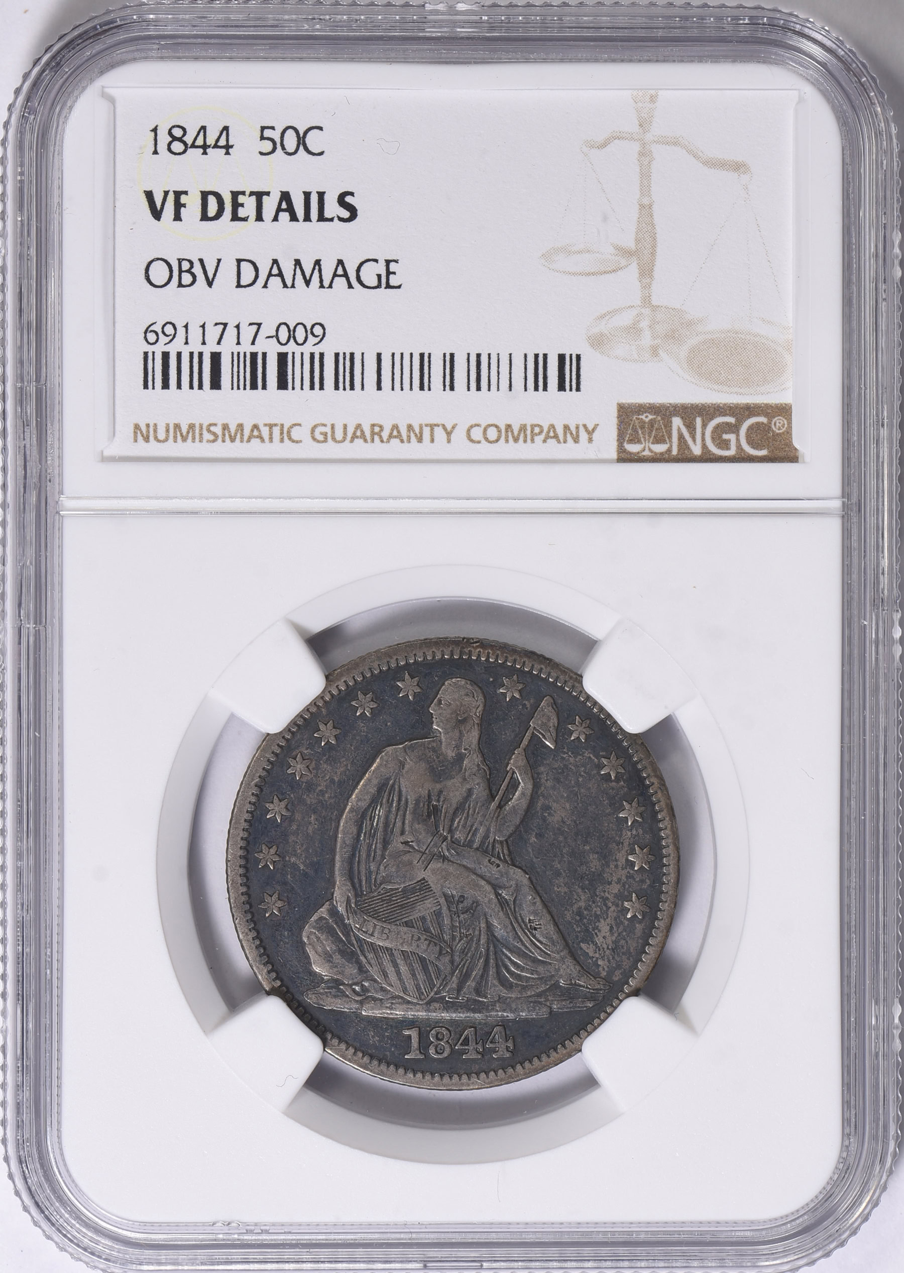 1844 Seated Liberty Half Dollar NGC VF Details (Item 1693362 ...