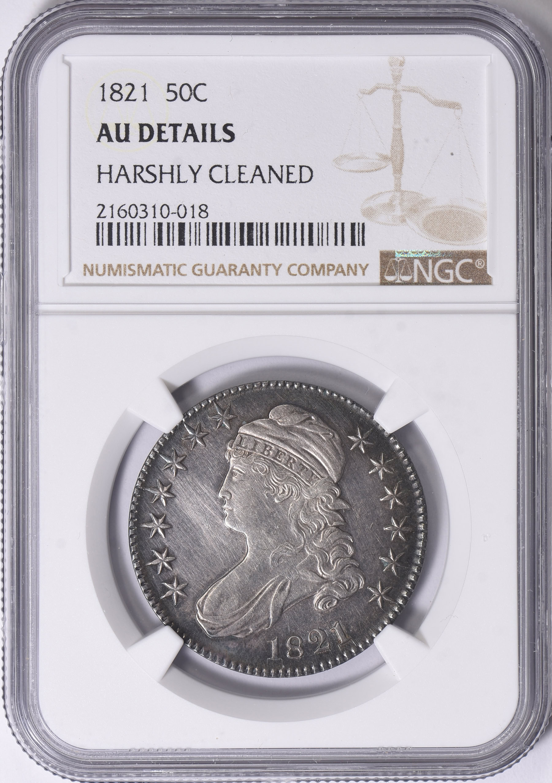 1821 Capped Bust Half Dollar NGC AU Details (Item 1693417) | GreatCollections Coin Auctions