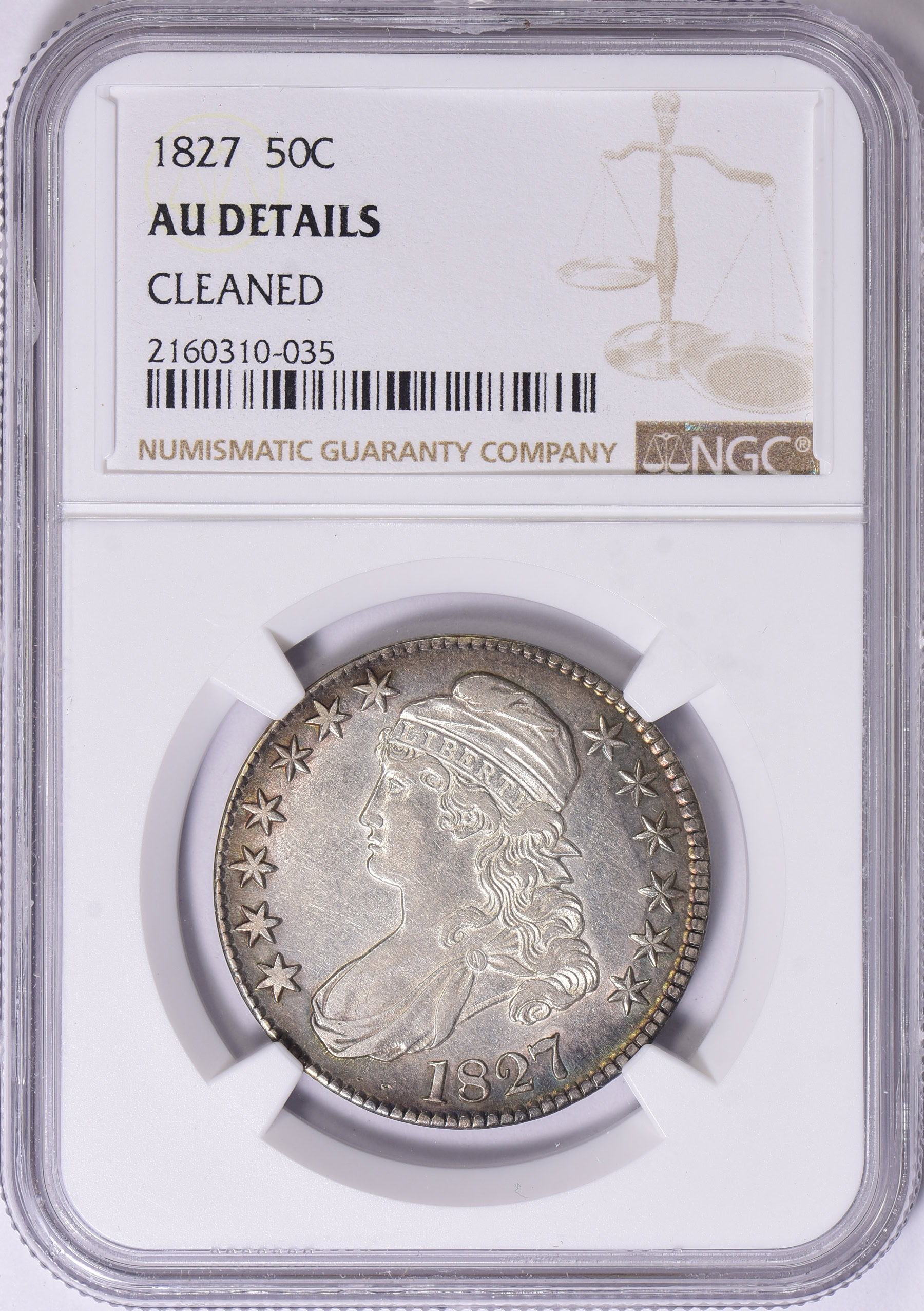 1827 Capped Bust Half Dollar Square Base 2 NGC AU Details (Item 1693444 ...