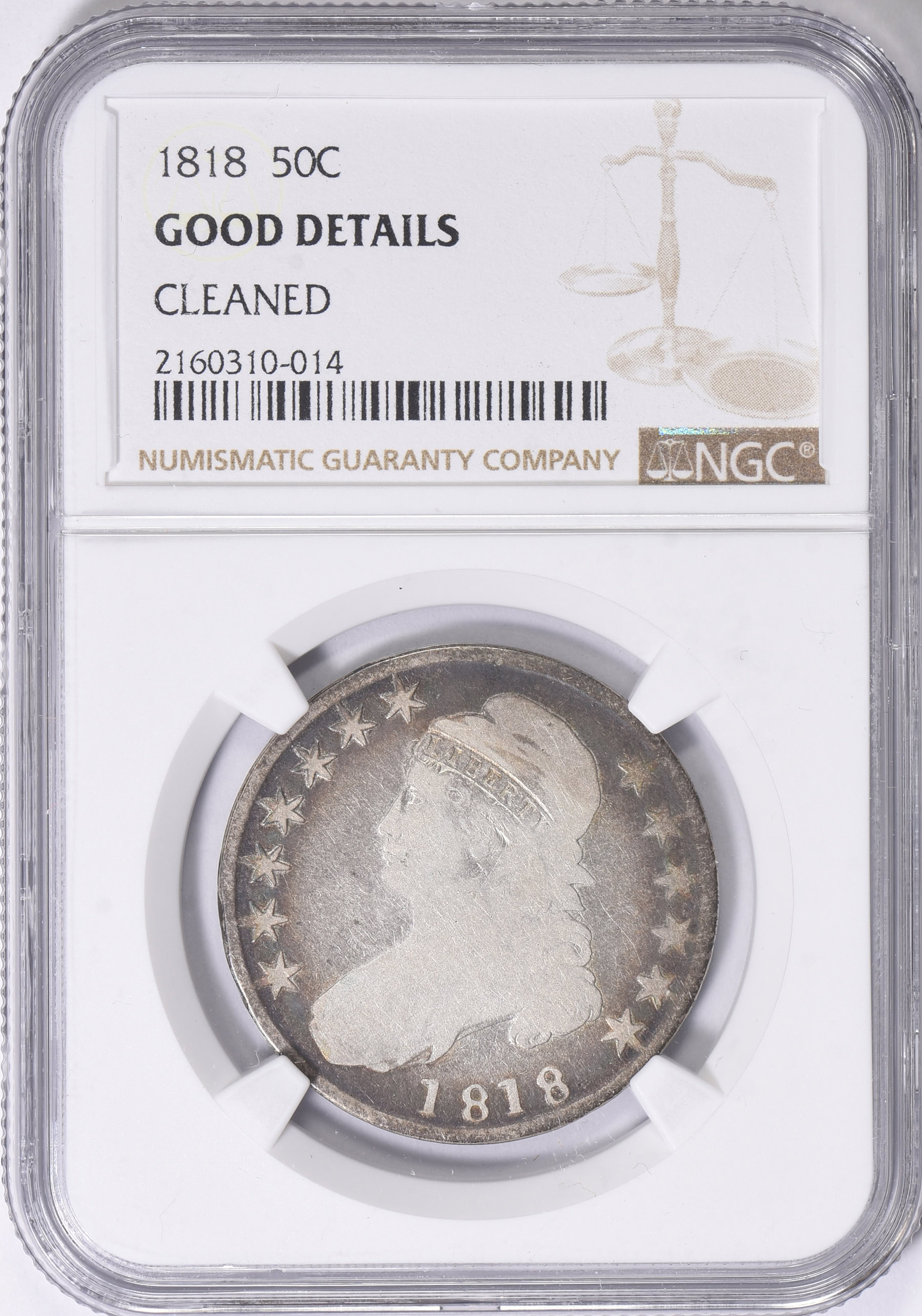 1818 Capped Bust Half Dollar NGC Good Details (Item 1693463 ...