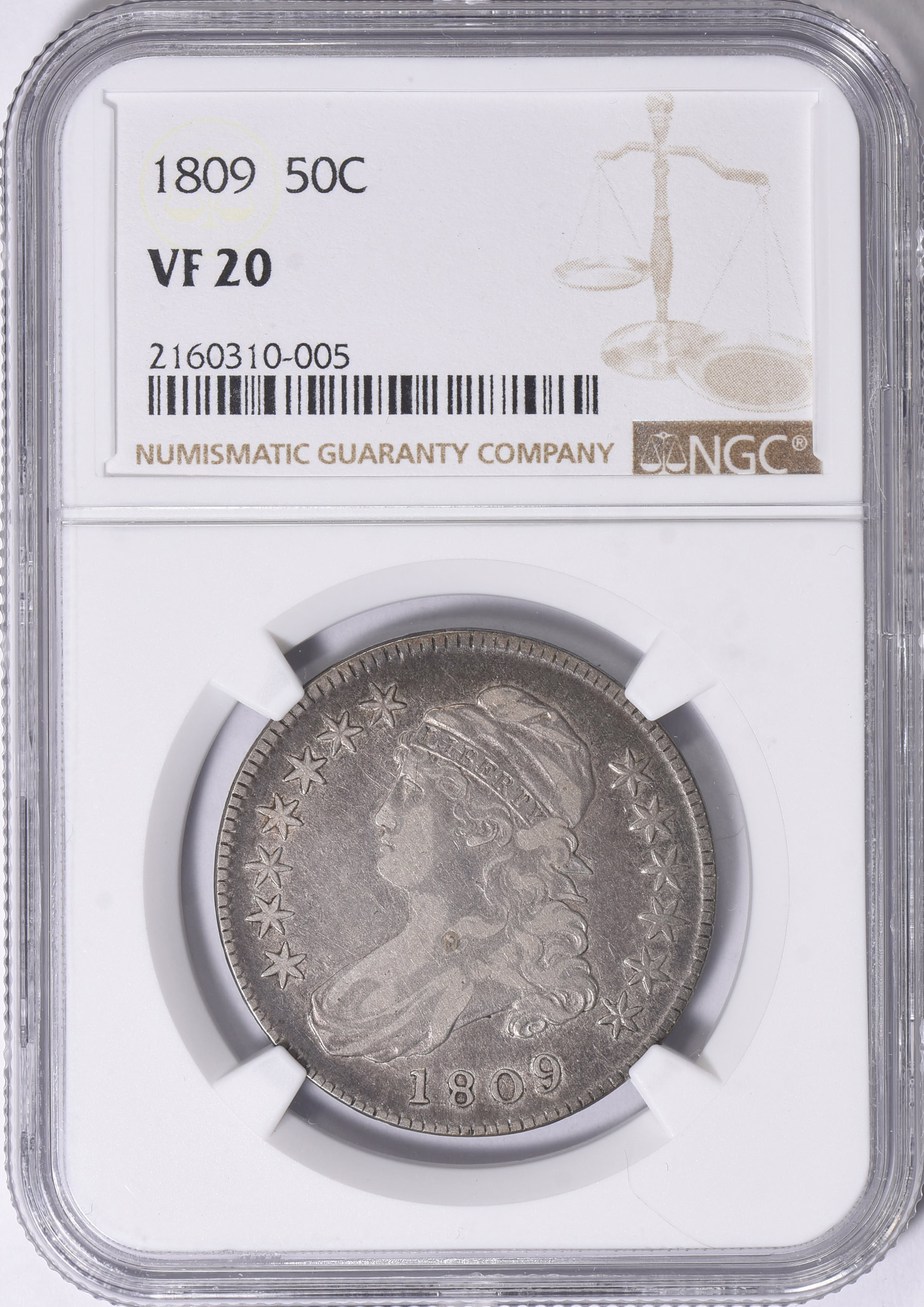 1809 Capped Bust Half Dollar NGC VF-20 (Item 1693465 ...