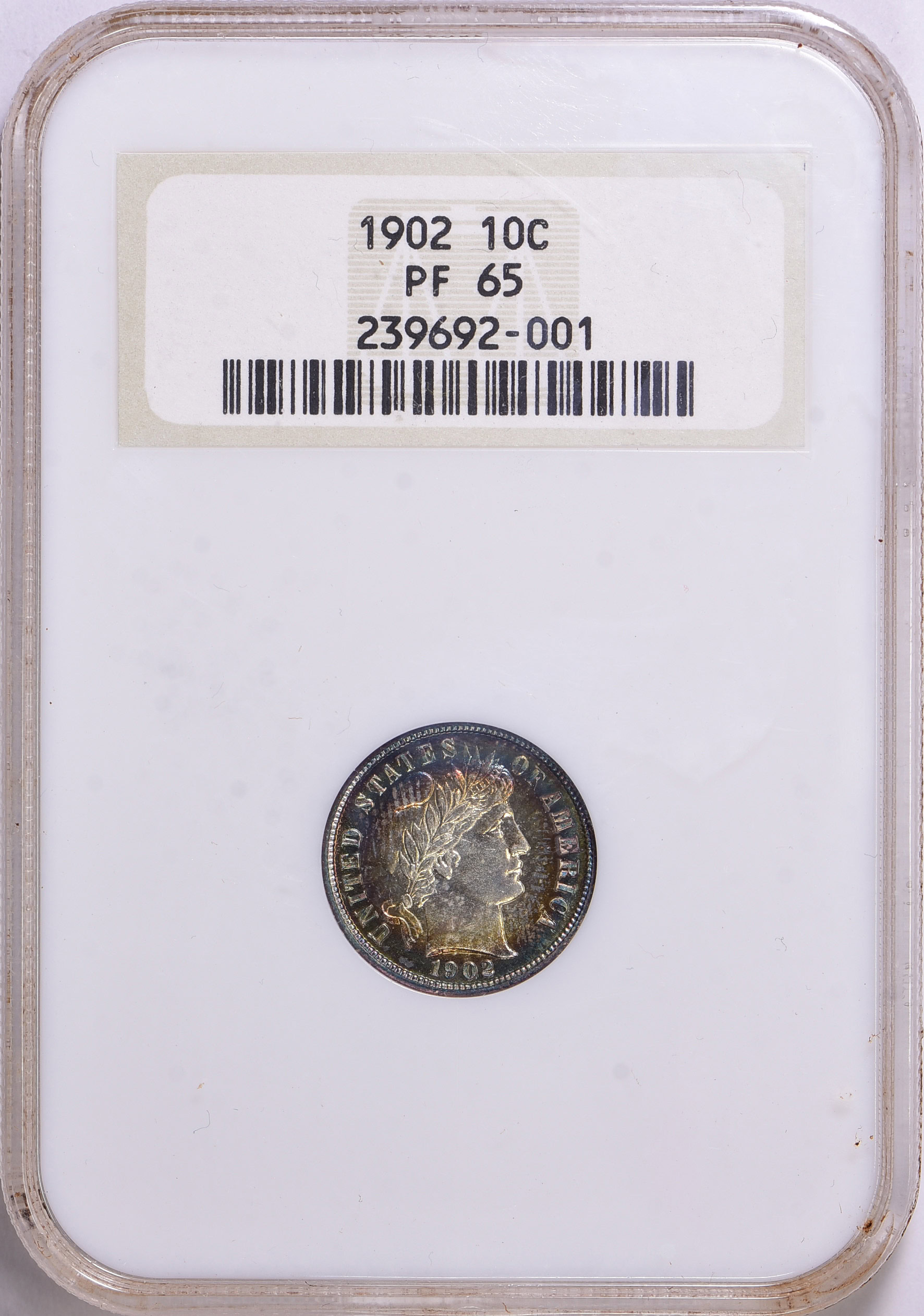 1902 Barber Dime NGC Proof-65 OH (Toned) (Item 1693650 ...