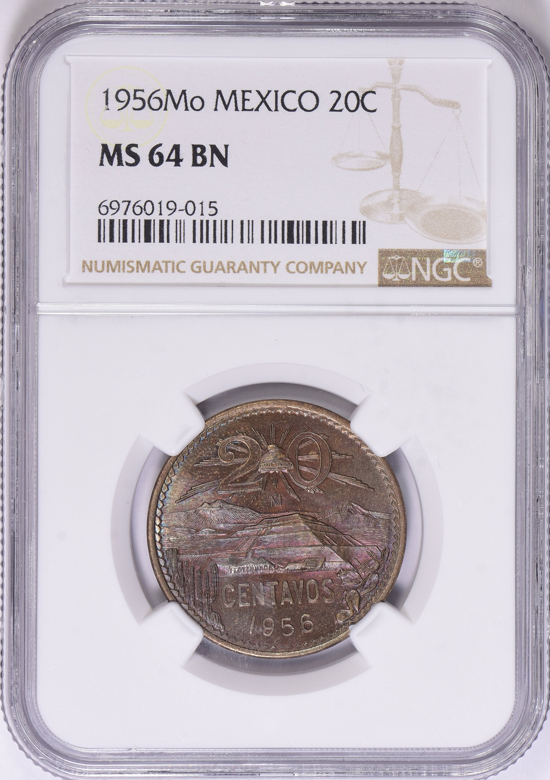 Mexico 1956-Mo 20 Centavos KM-440 NGC MS-64 BN (Item 1693751 ...