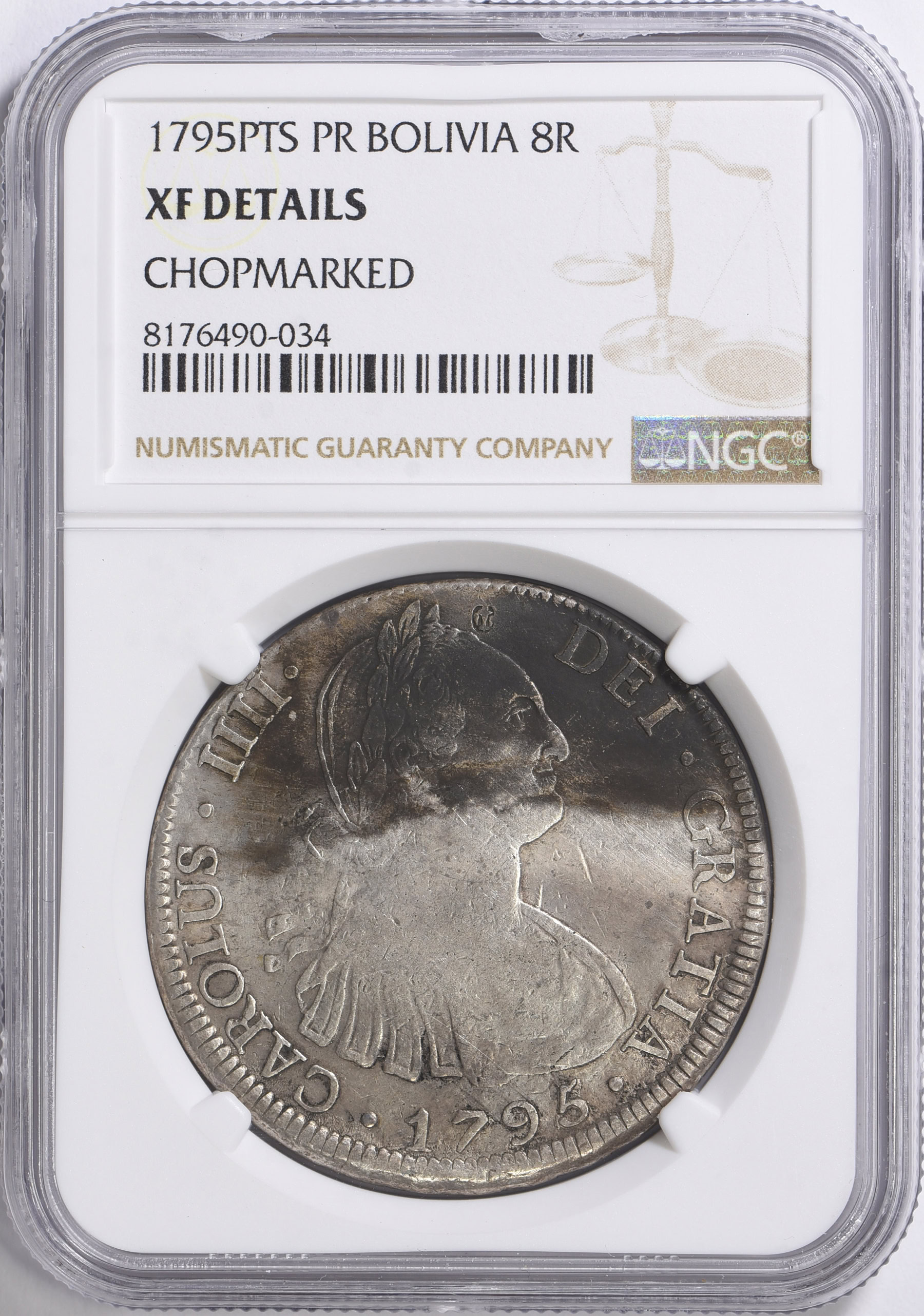Bolivia 1795-PTS PR Silver 8 Reales KM-73 NGC Chopmarked (Item 1693831) | GreatCollections Coin ...