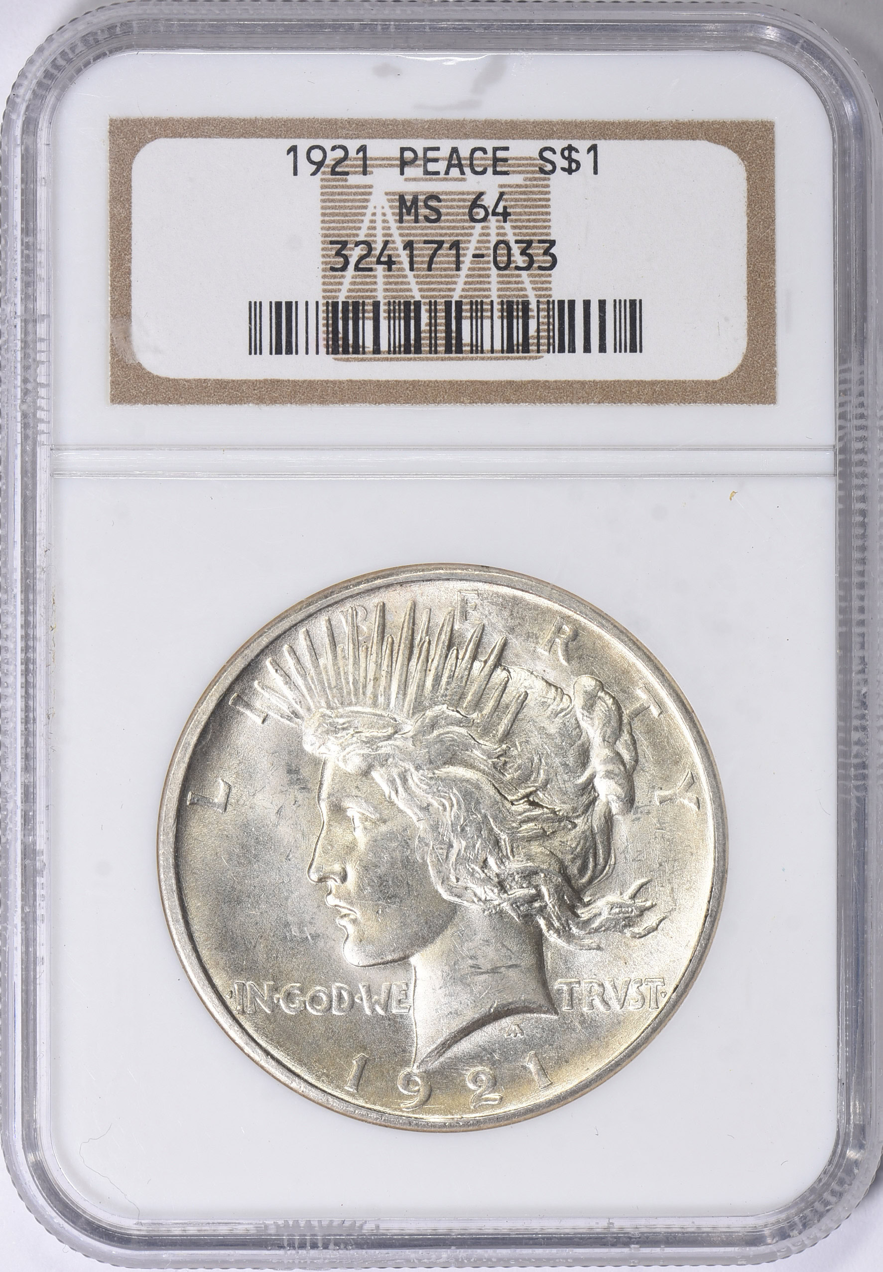 1921 Peace Silver Dollar NGC MS-64 (Item 1694058) | GreatCollections ...