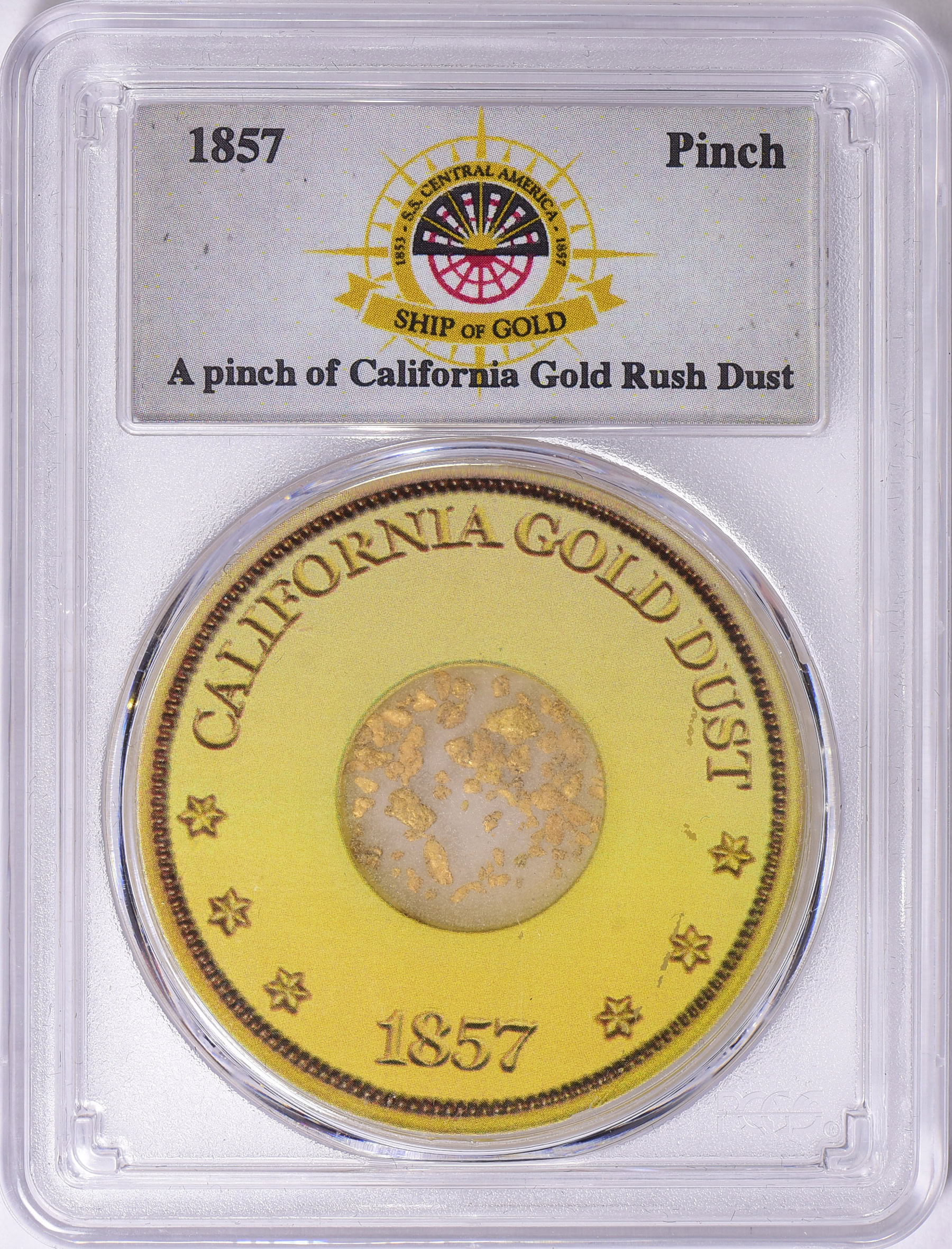 1857 Pinch of California Gold Rush Dust PCGS Certified (Bob Evans Label ...