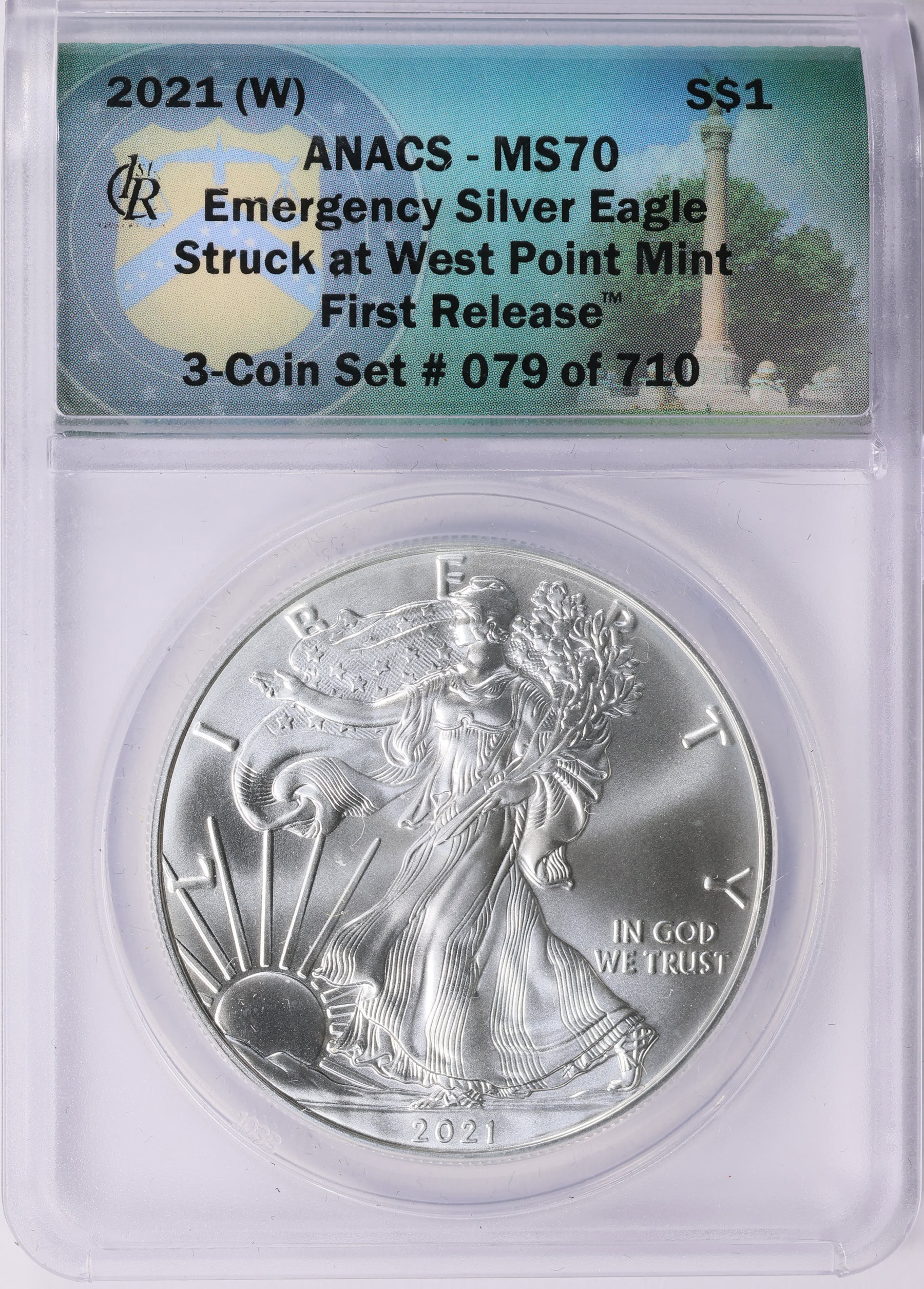 2021-(W) $1 Silver Eagle Emergency Struck at West Point Type 1 First ...