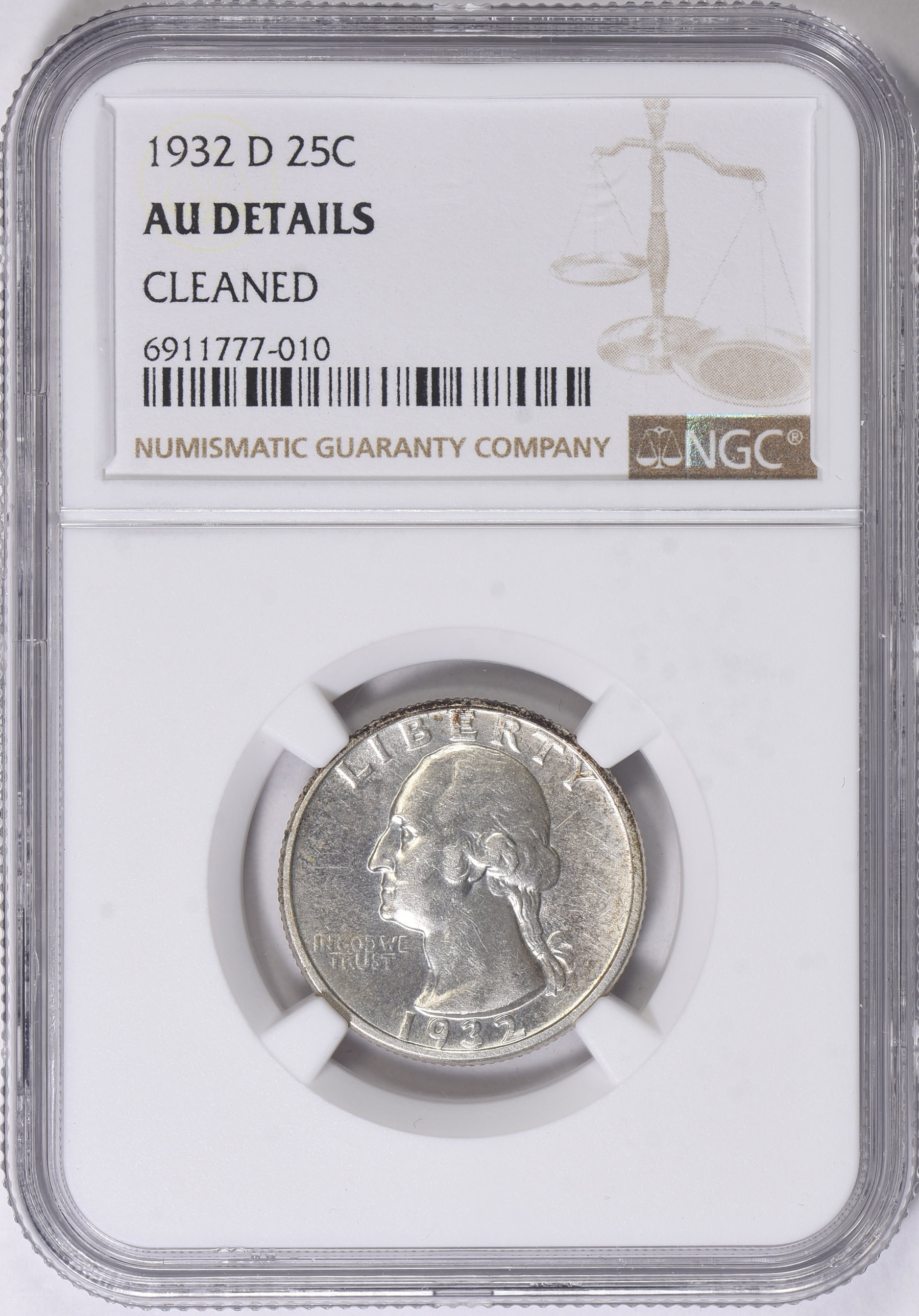 1932-D Washington Quarter NGC AU Details (Item 1694370) | GreatCollections Coin Auctions