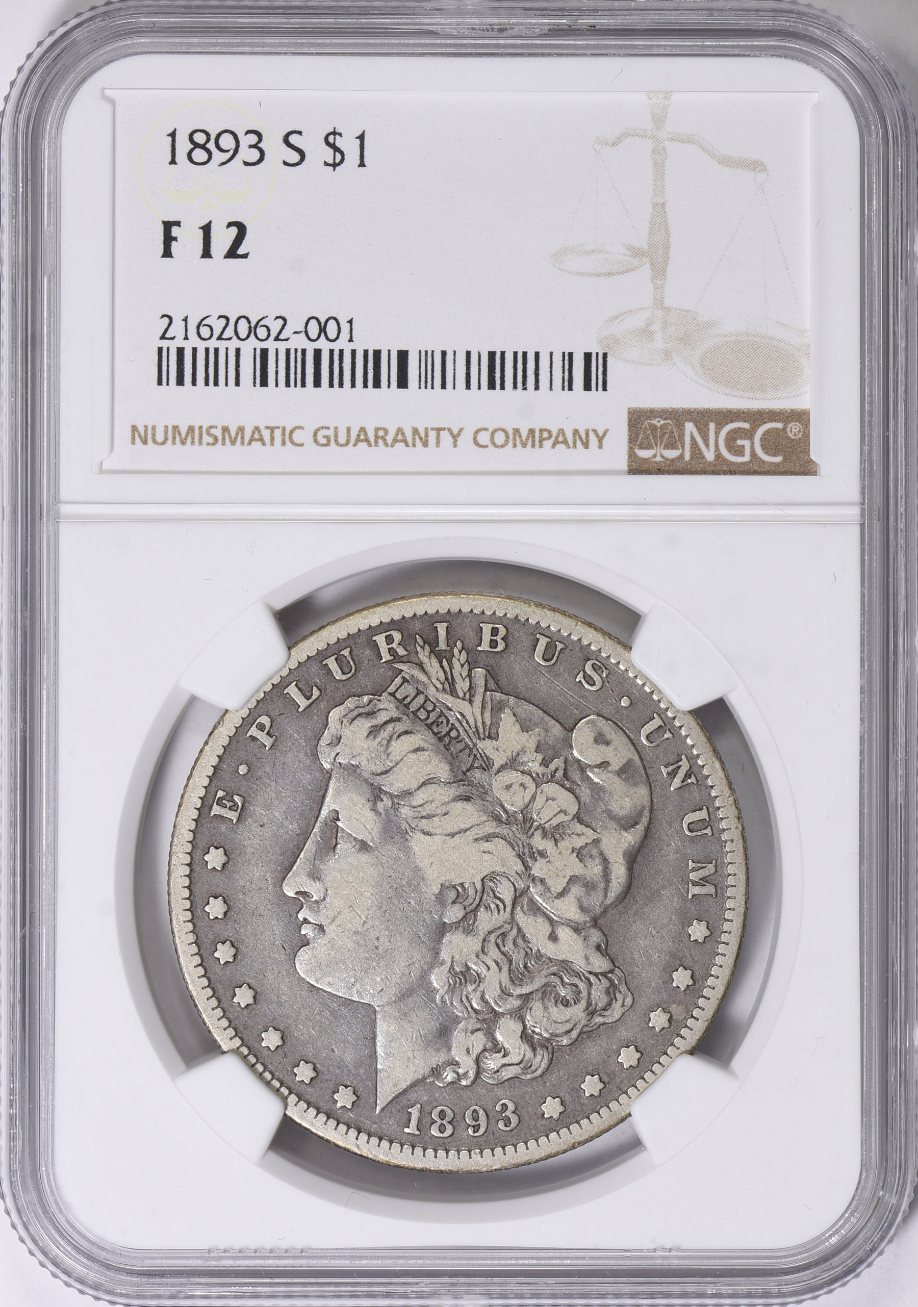 1893-S Morgan Silver Dollar NGC F-12 (Item 1694378) | GreatCollections Coin Auctions