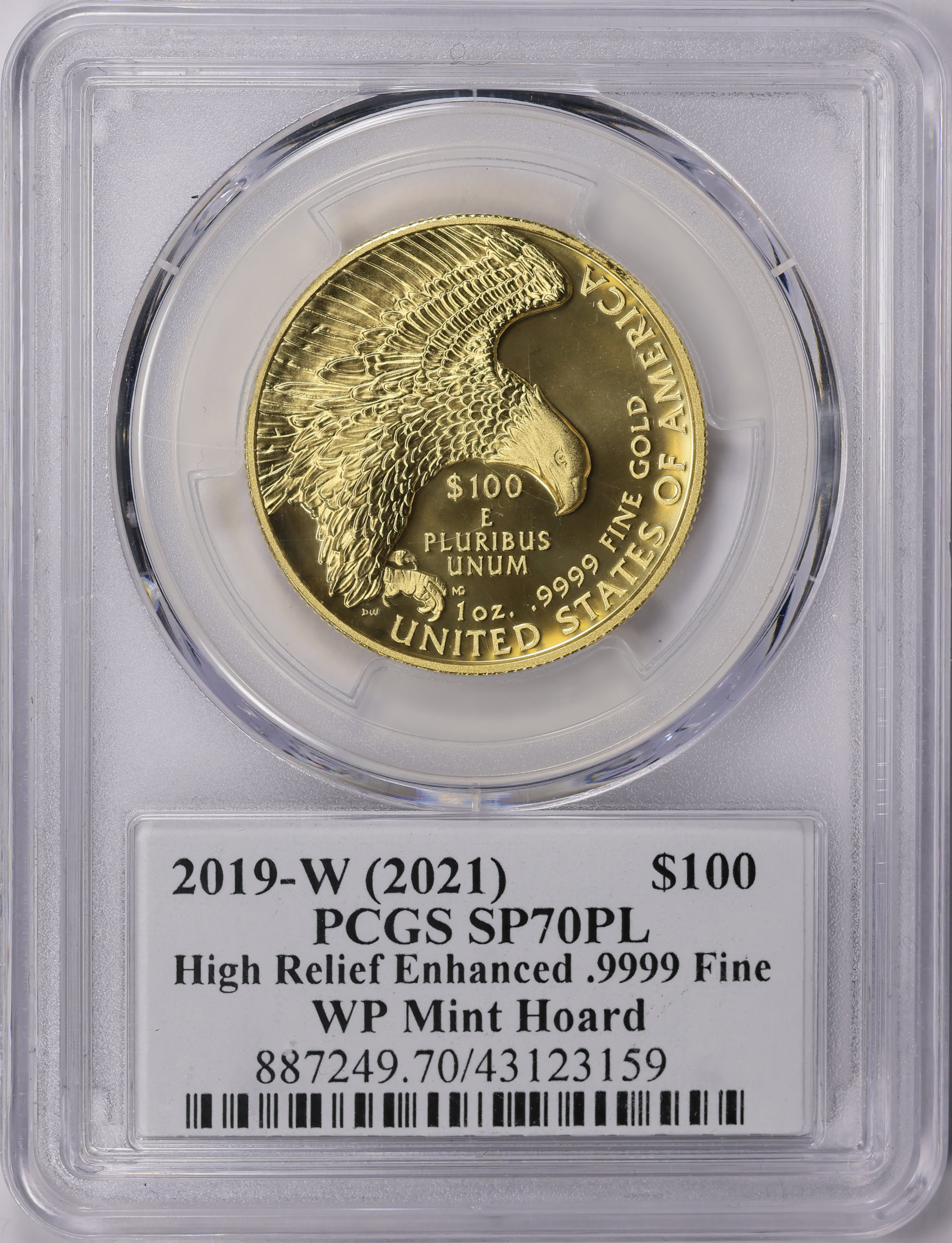 2019-W (2021) Gold $100 American Liberty High Relief Enhanced WP Mint ...