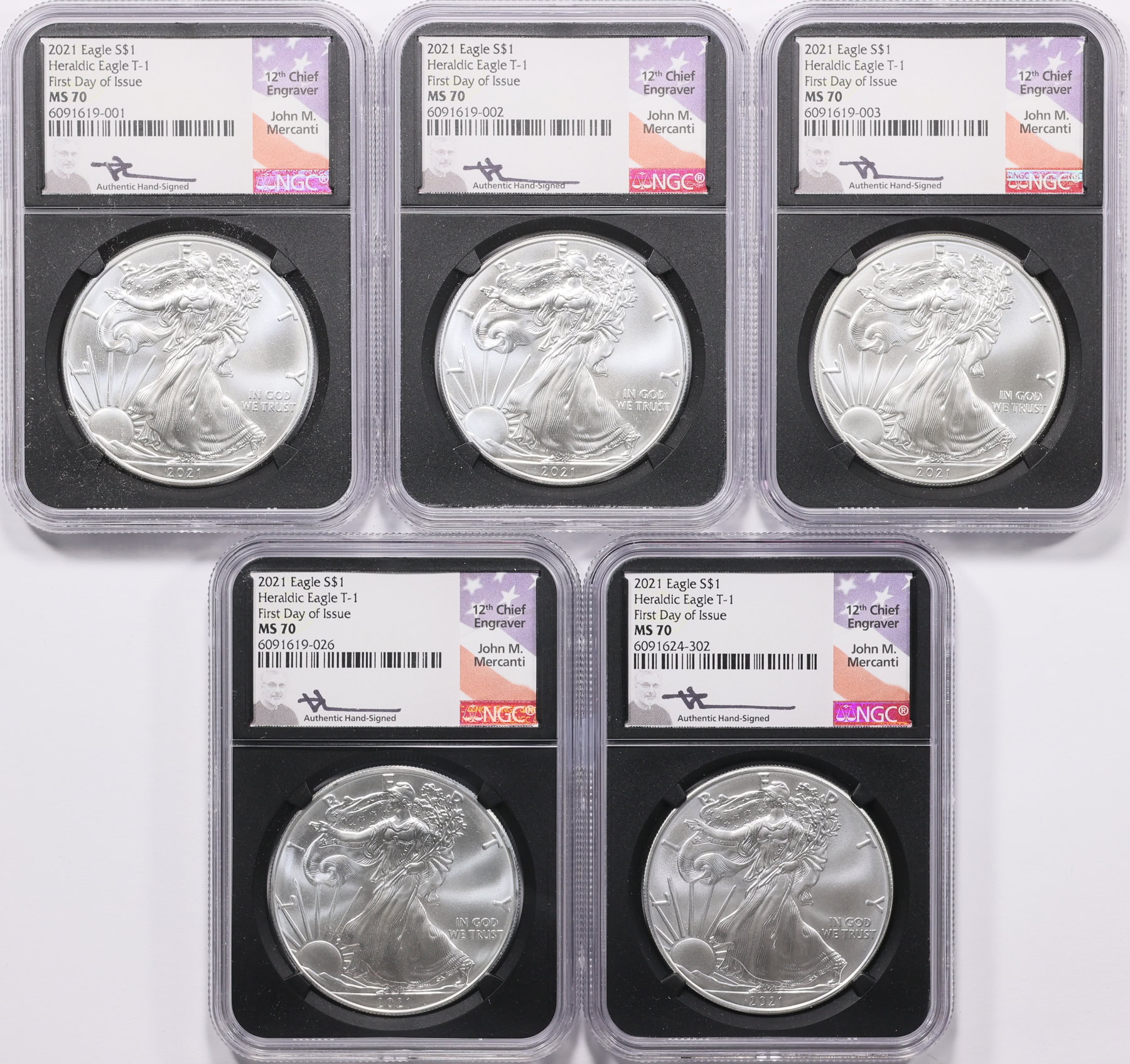 2021 $1 Silver Eagle Type 1 First Day of Issue NGC MS-70 (Mercanti ...