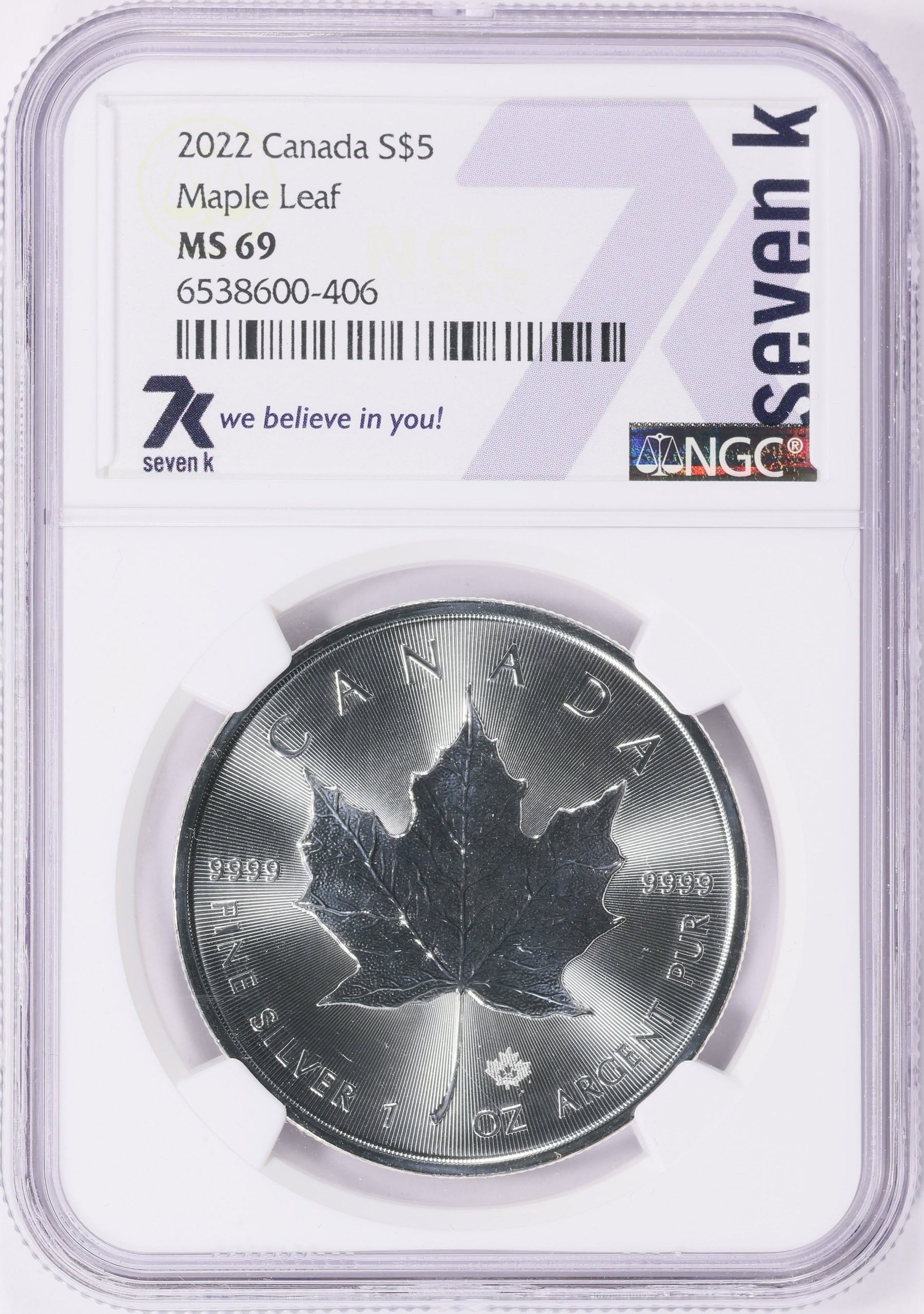 Canada 2022 Silver $5 Maple Leaf KM-1601 NGC MS-69 (Item 1694599 ...