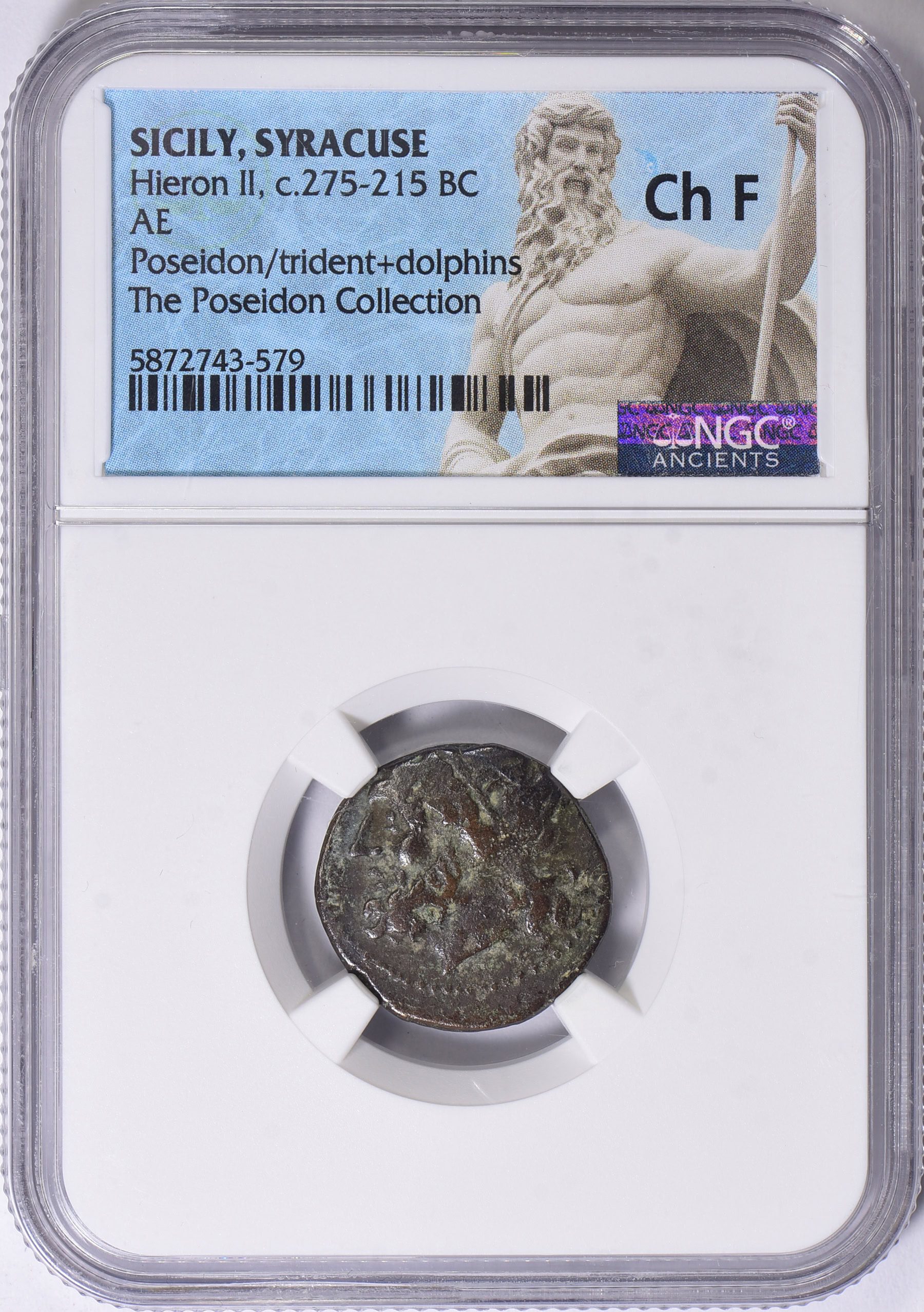 Ancient Sicily, Syracuse. Hieron II (c.275-215 B.C.) AE Unit NGC Ch F ...
