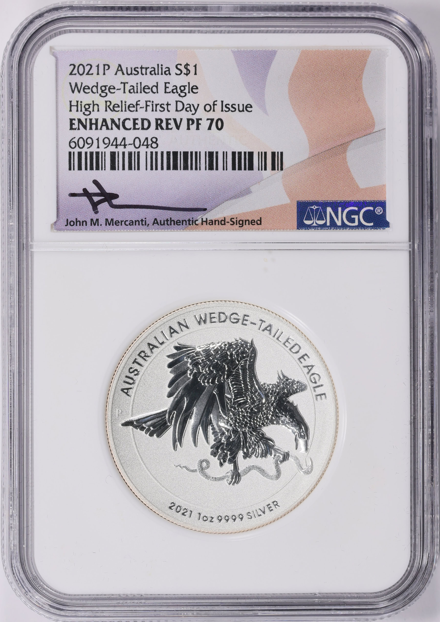 Australia 2021-P Silver Dollar Wedge-Tailed Eagle High Relief Enhanced ...