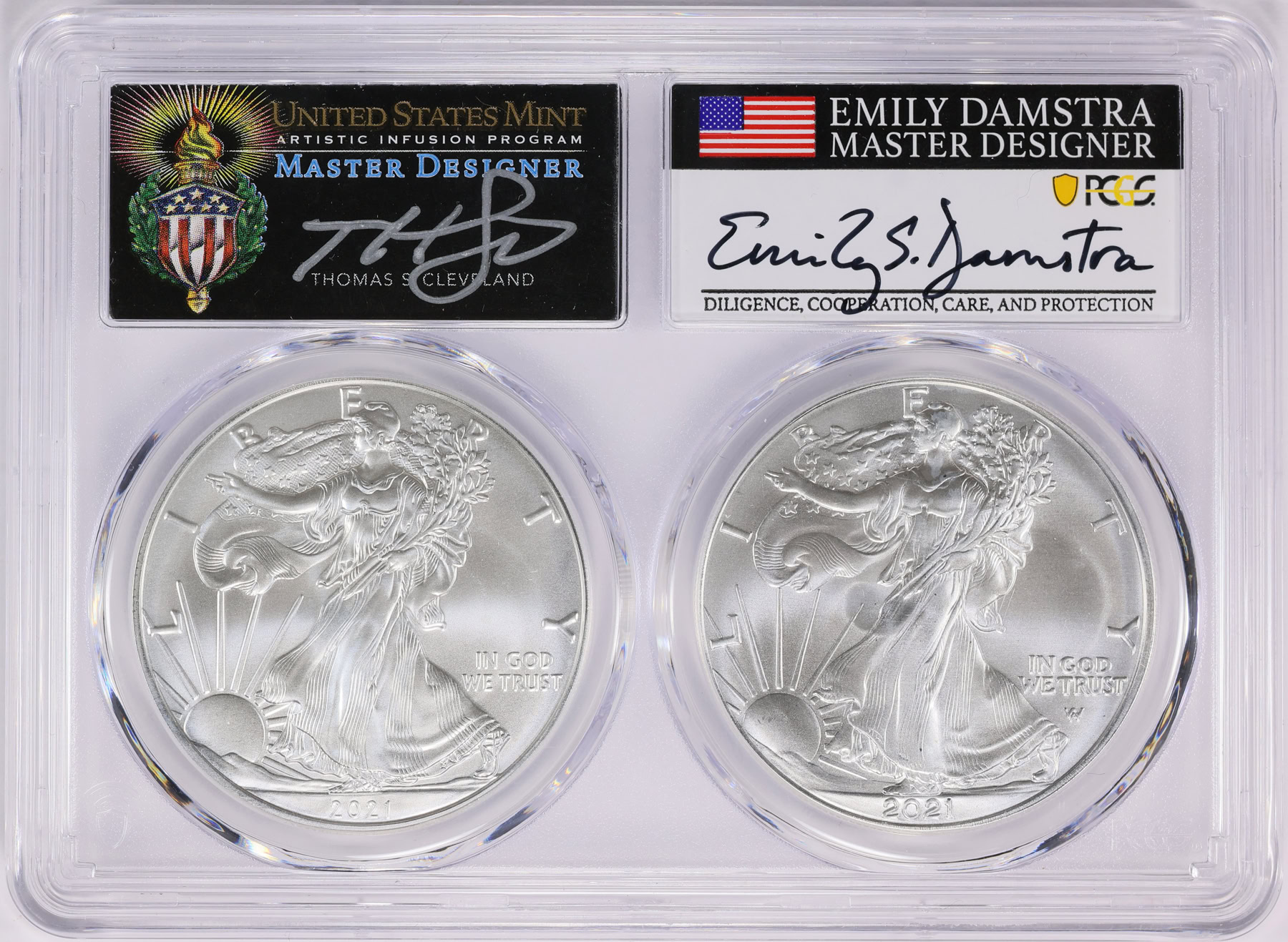 2021 $1 Silver Eagle Type 1 and Type 2 Set Last/First Day of Production ...