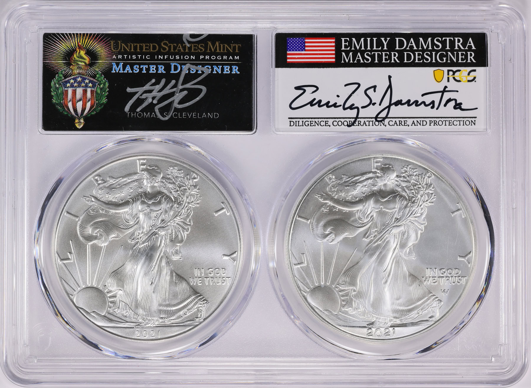2021 $1 Silver Eagle Type 1 and Type 2 Set Last/First Day of Production ...
