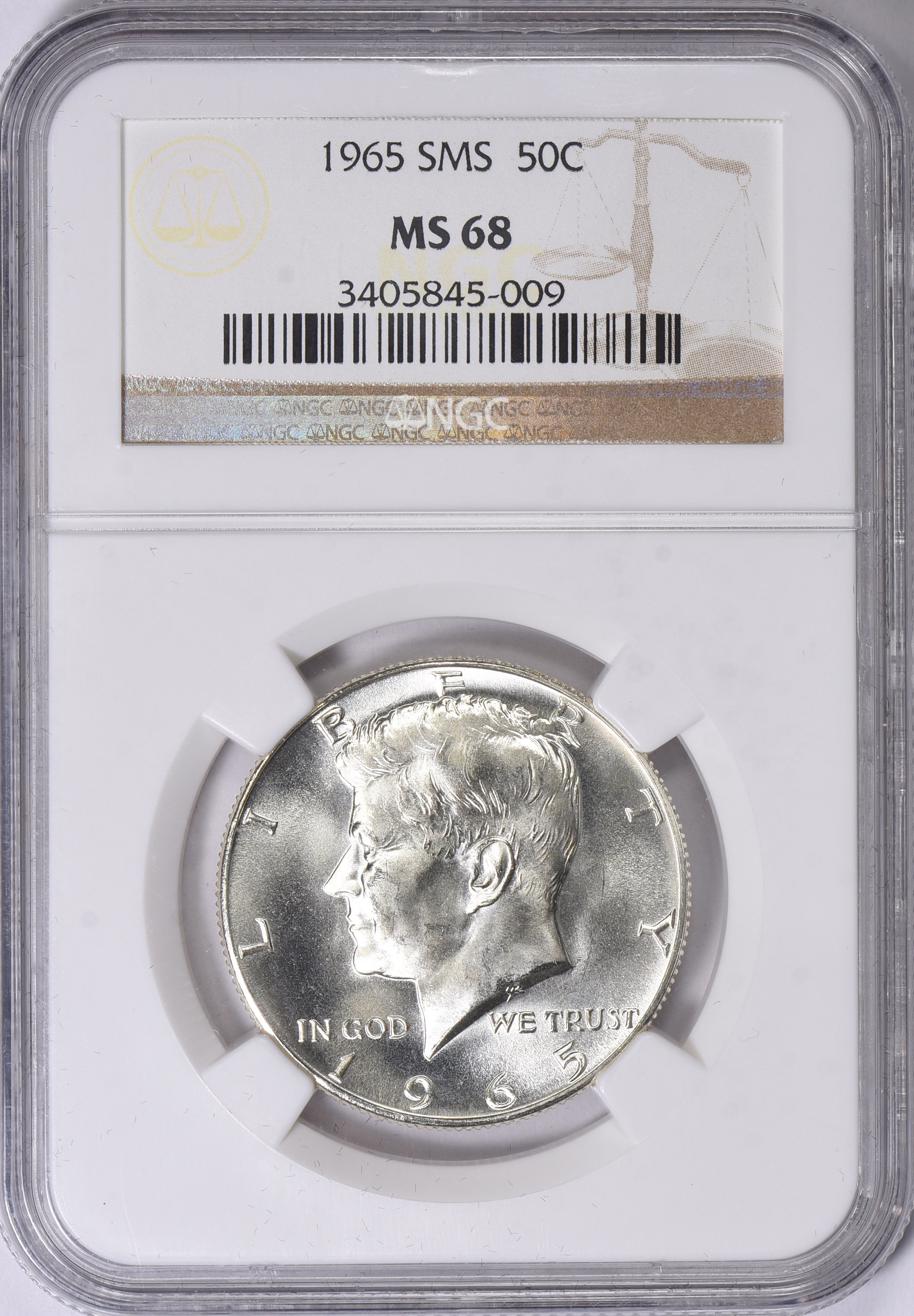 1965 Kennedy Half Dollar SMS NGC MS-68 (Item 1694836) | GreatCollections Coin Auctions