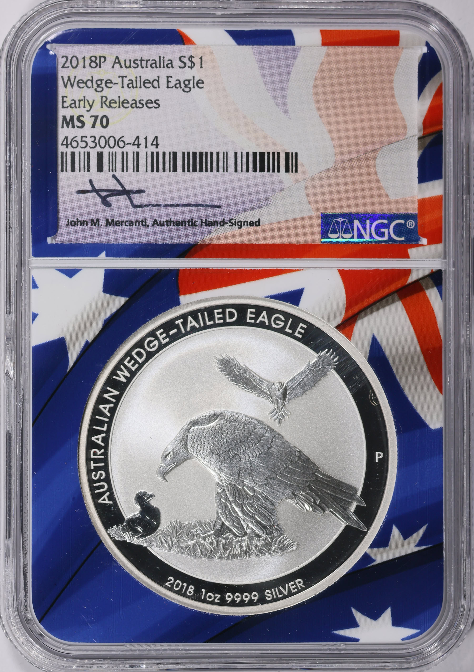 Australia 2018-P Silver Dollar Wedge-Tailed Eagle KM-3512 Early ...