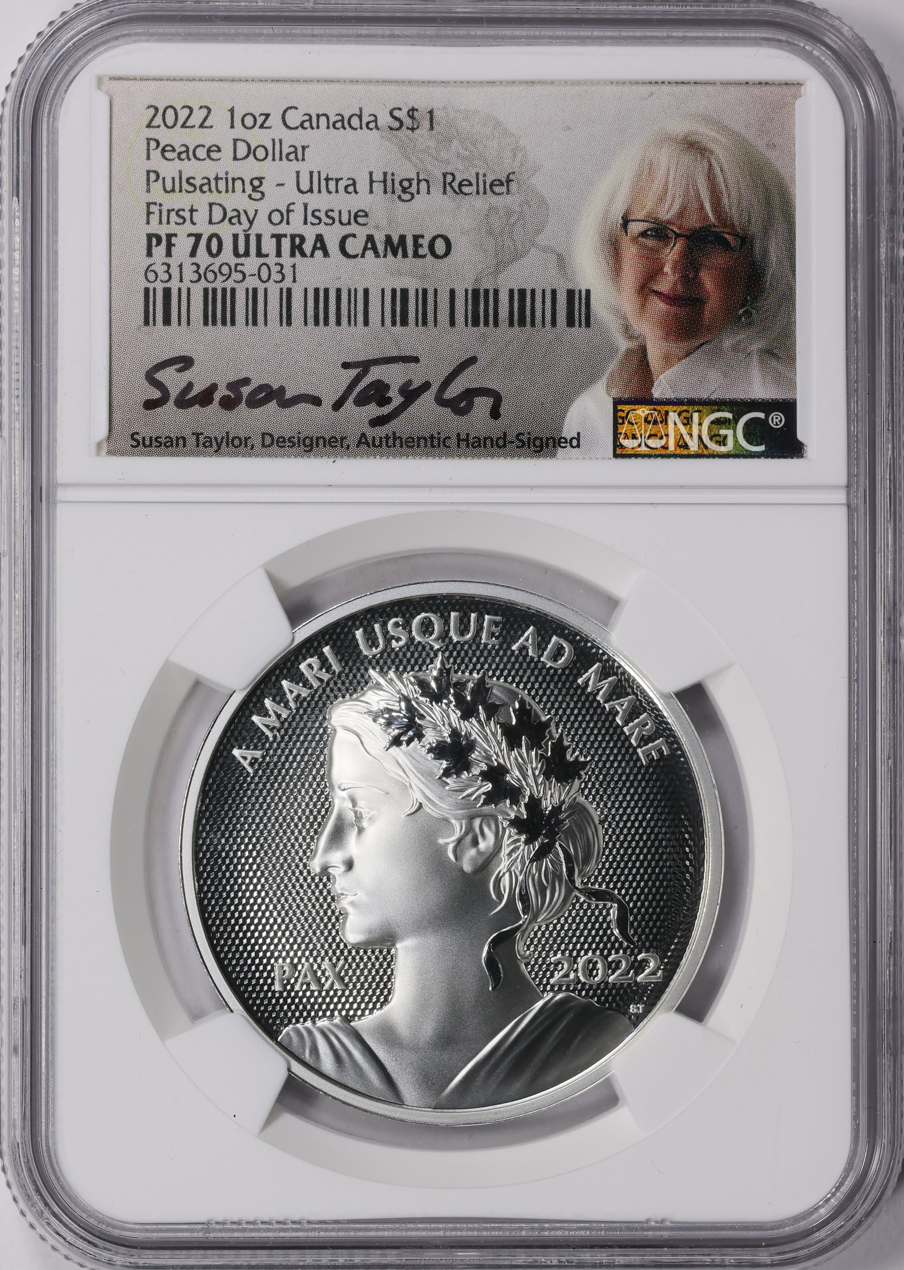 Canada 2022 Silver Peace Dollar Ultra High Relief Pulsating KM-3192 ...