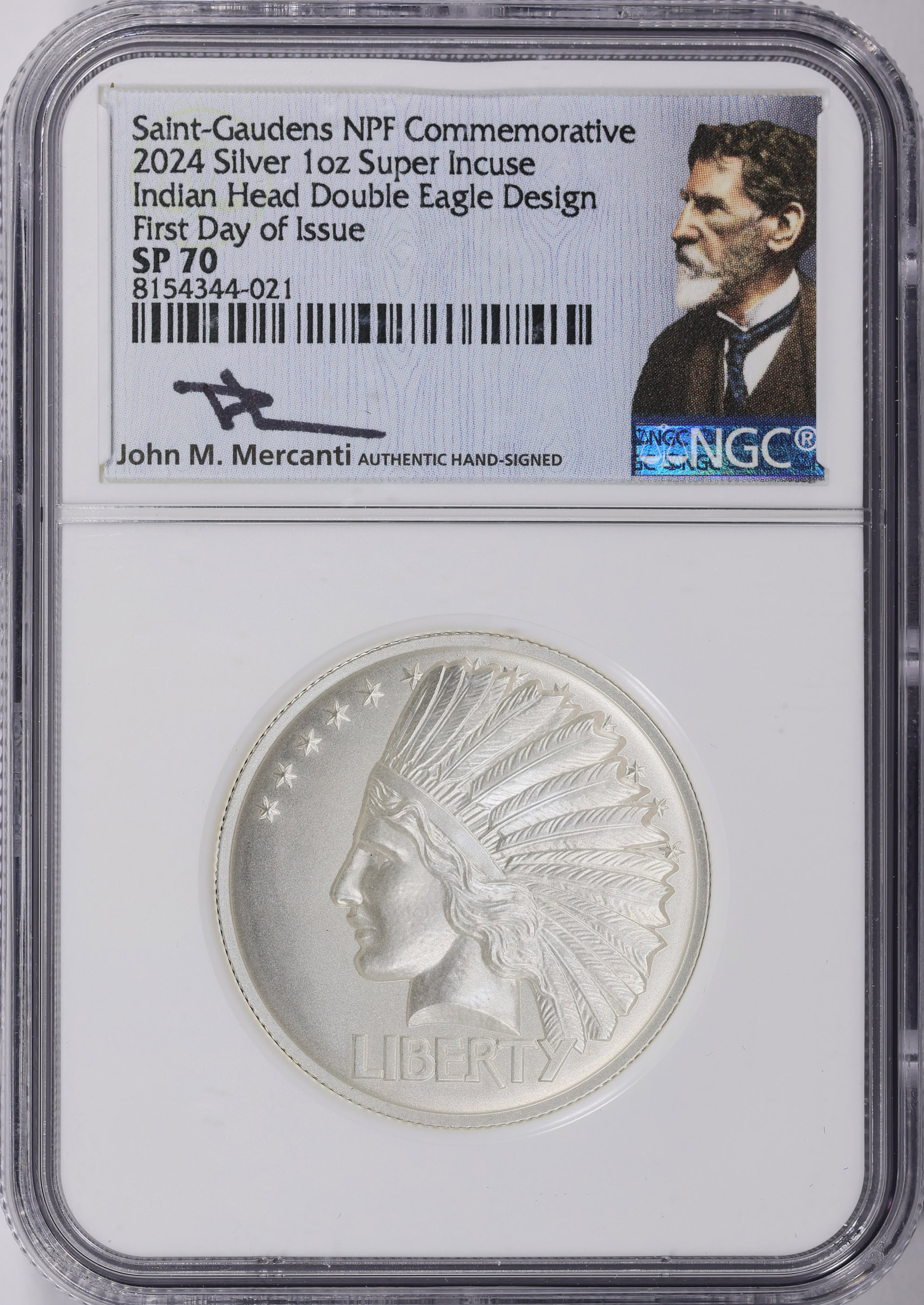 2024 Silver 1oz Saint-Gaudens Indian Head Double Eagle Super Incuse ...