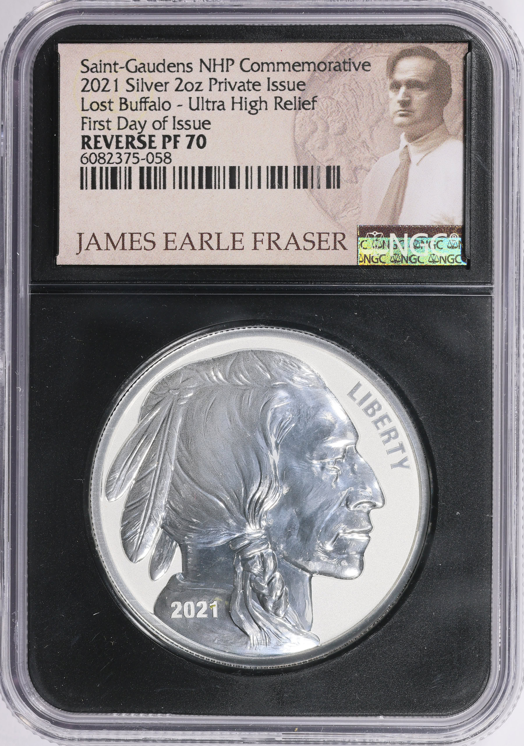 2021 Silver 2oz. Ultra High Relief Lost Buffalo Private Issue Saint ...
