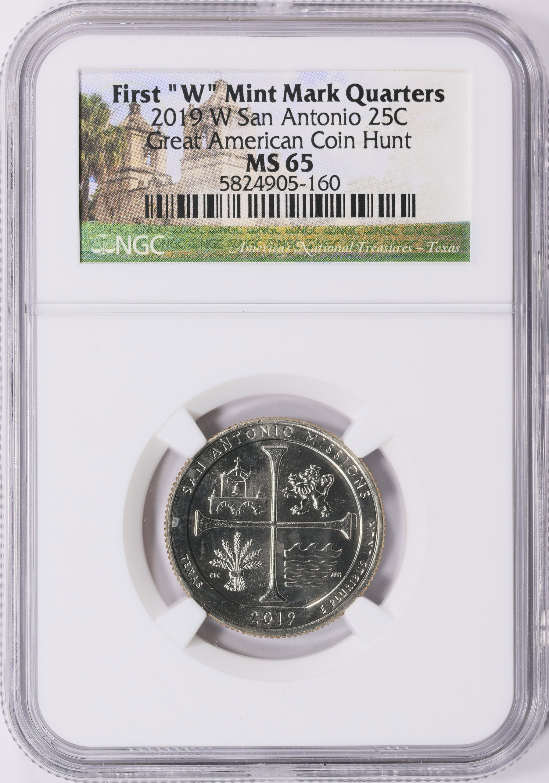 2019-W America the Beautiful Quarter San Antonio Missions National Park ...