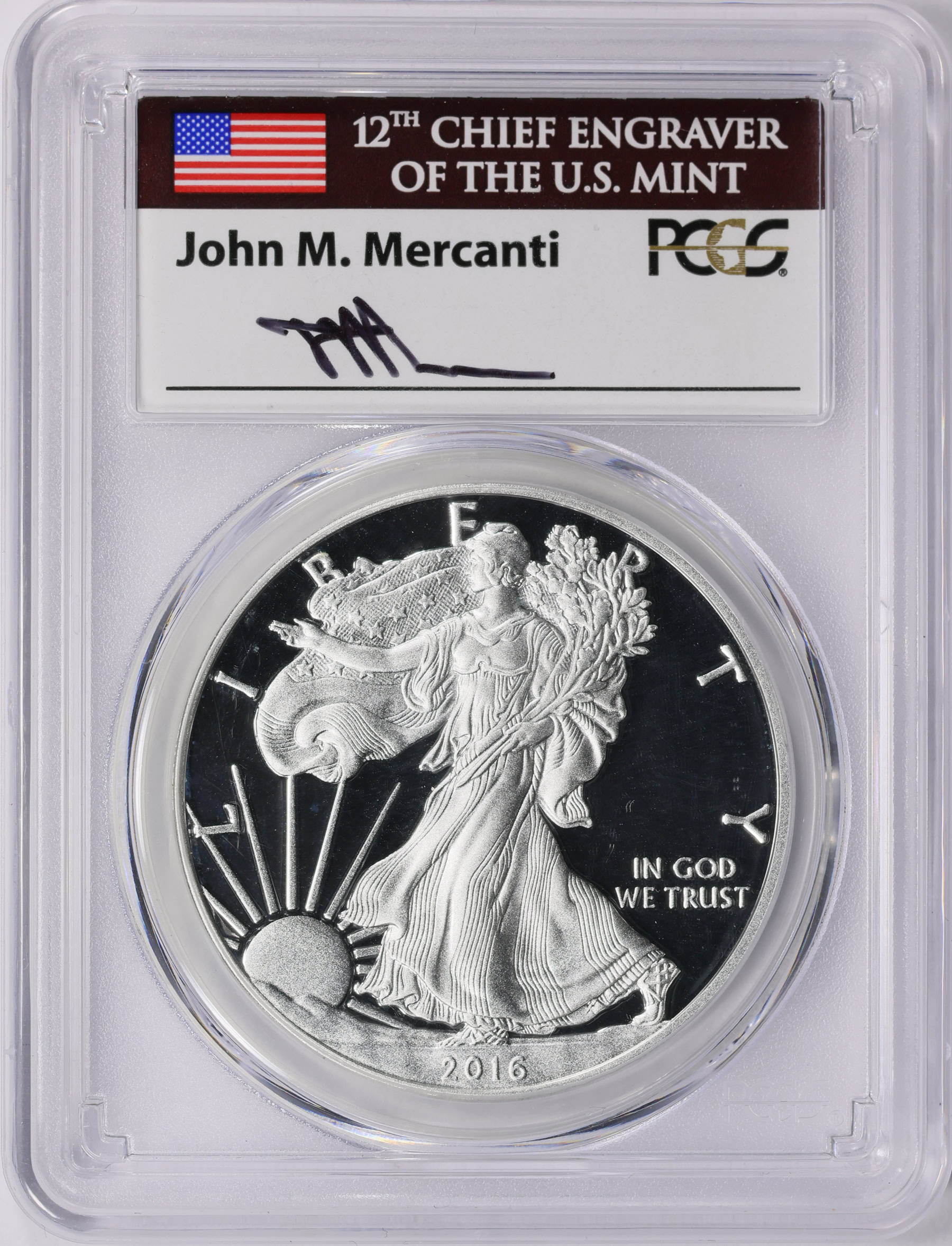 2016-W $1 Silver Eagle 30th Anniversary First Strike Lettered Edge PCGS Proof-70 DCAM (Mercanti ...