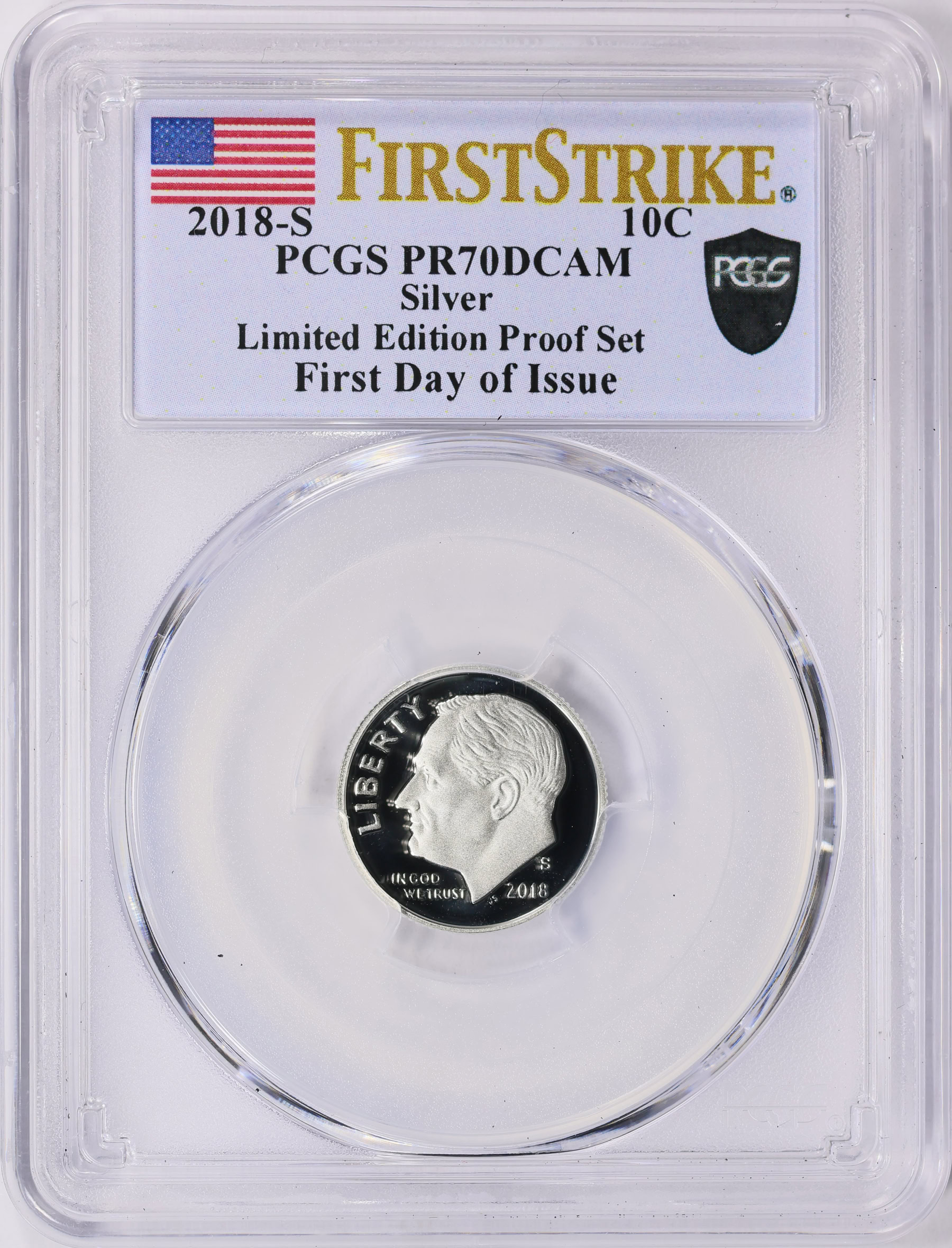 2018-S Roosevelt Dime From the Silver Limited Edition Proof Set First Strike First Day of Issue ...