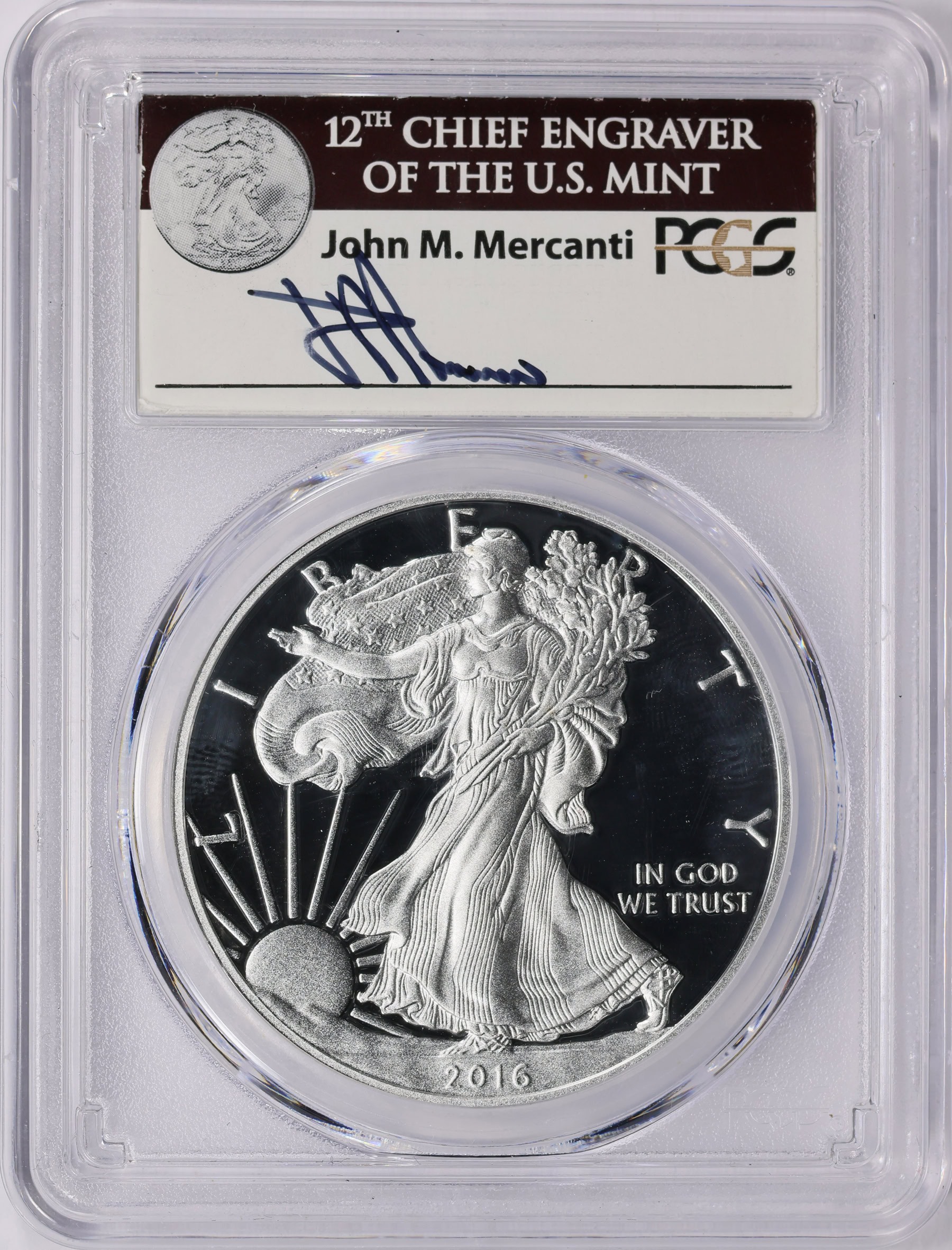 2016-W (2019) $1 Silver Eagle 30th Anniversary - Lettered Edge WP Mint Hoard PCGS Proof-70 DCAM ...