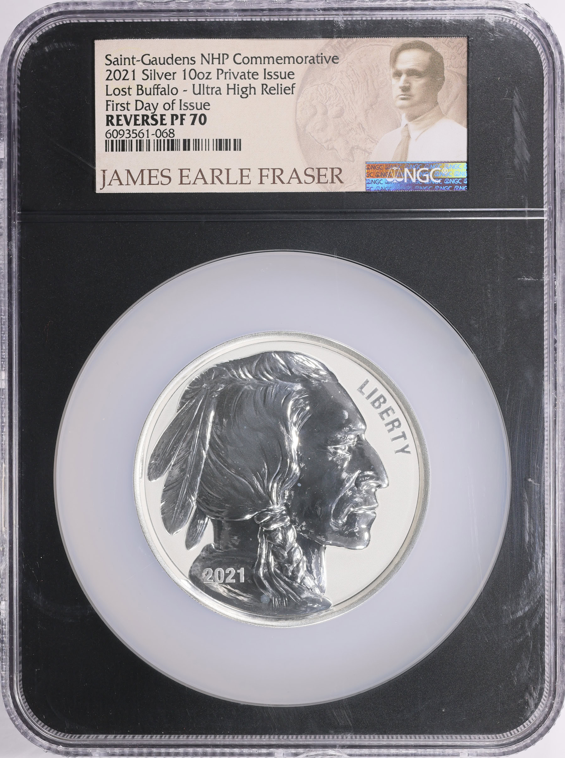 2021 Silver 10oz. Ultra High Relief Lost Buffalo Private Issue Saint ...