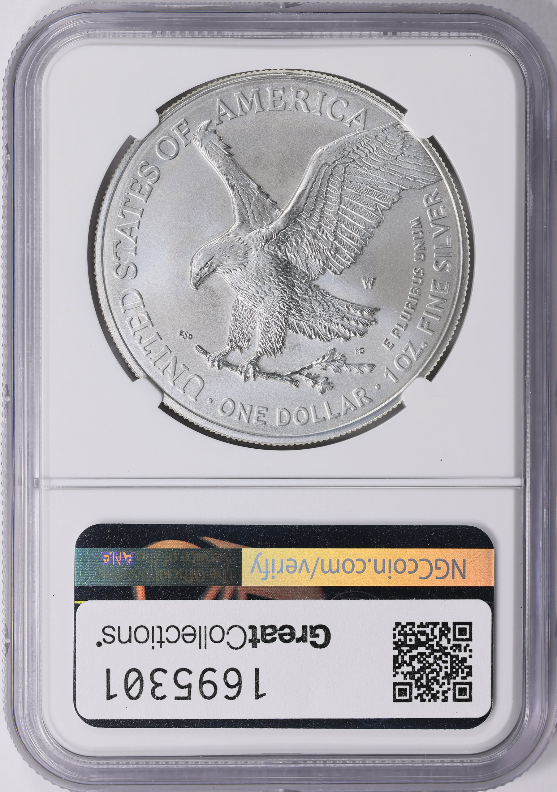 2021-W $1 Silver Eagle Burnished Type 2 NGC MS-70 (Michael Gaudioso Signed Label) (Item 1695301 ...