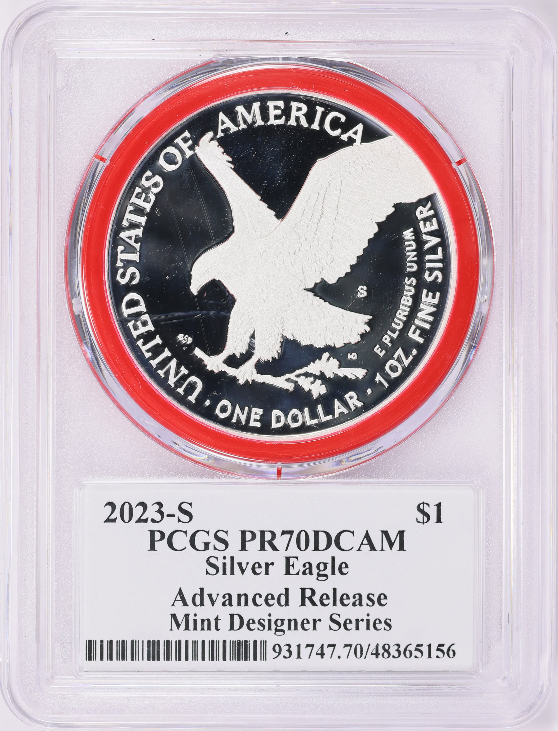 2023-S $1 Silver Eagle Advanced Release PCGS Proof-70 DCAM (Emily ...