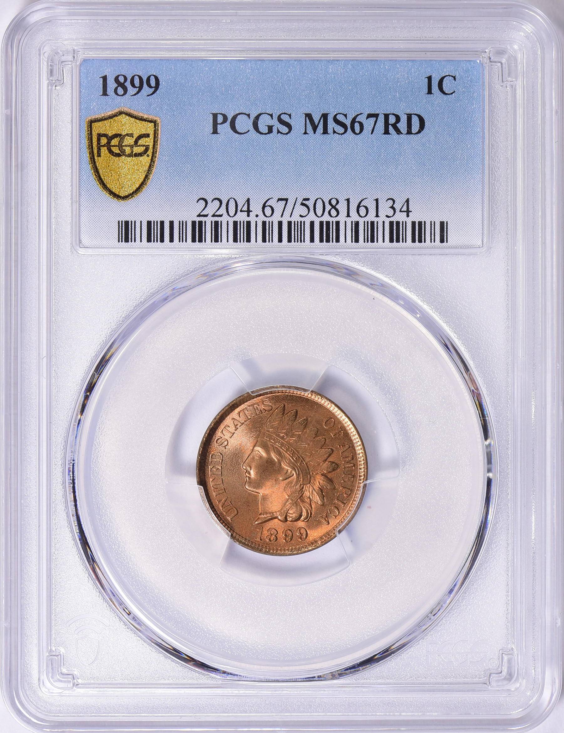 1899 Indian Cent PCGS MS-67 RD (Item 1695476) | GreatCollections Coin Auctions