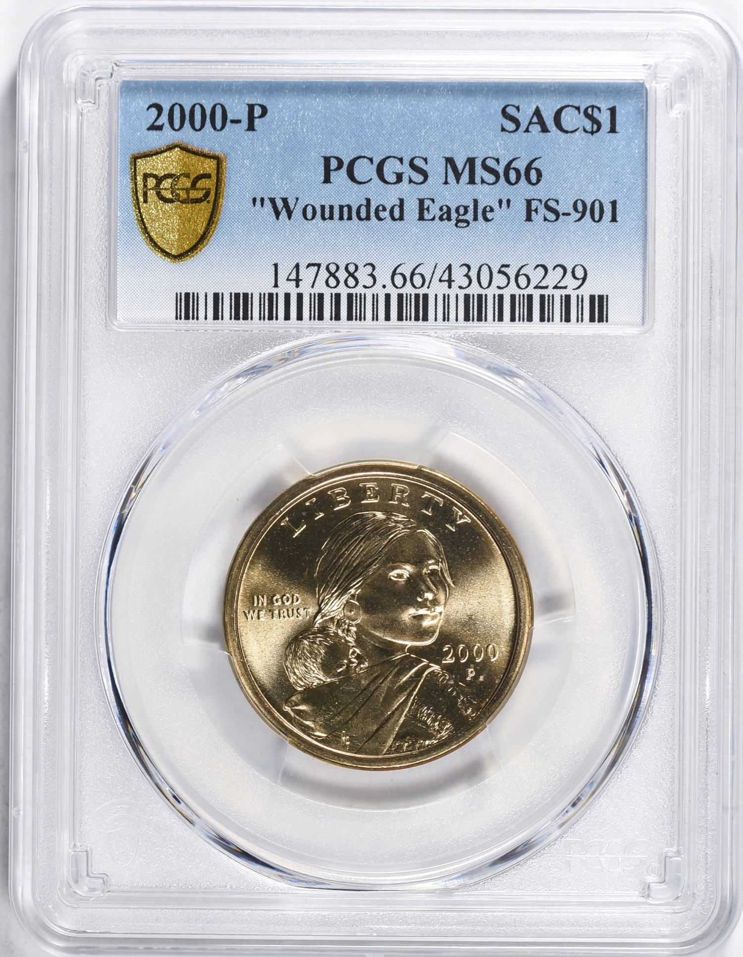 2000-P Sacagawea Dollar Wounded Eagle FS-901 PCGS MS-66 (Item 1695496 ...