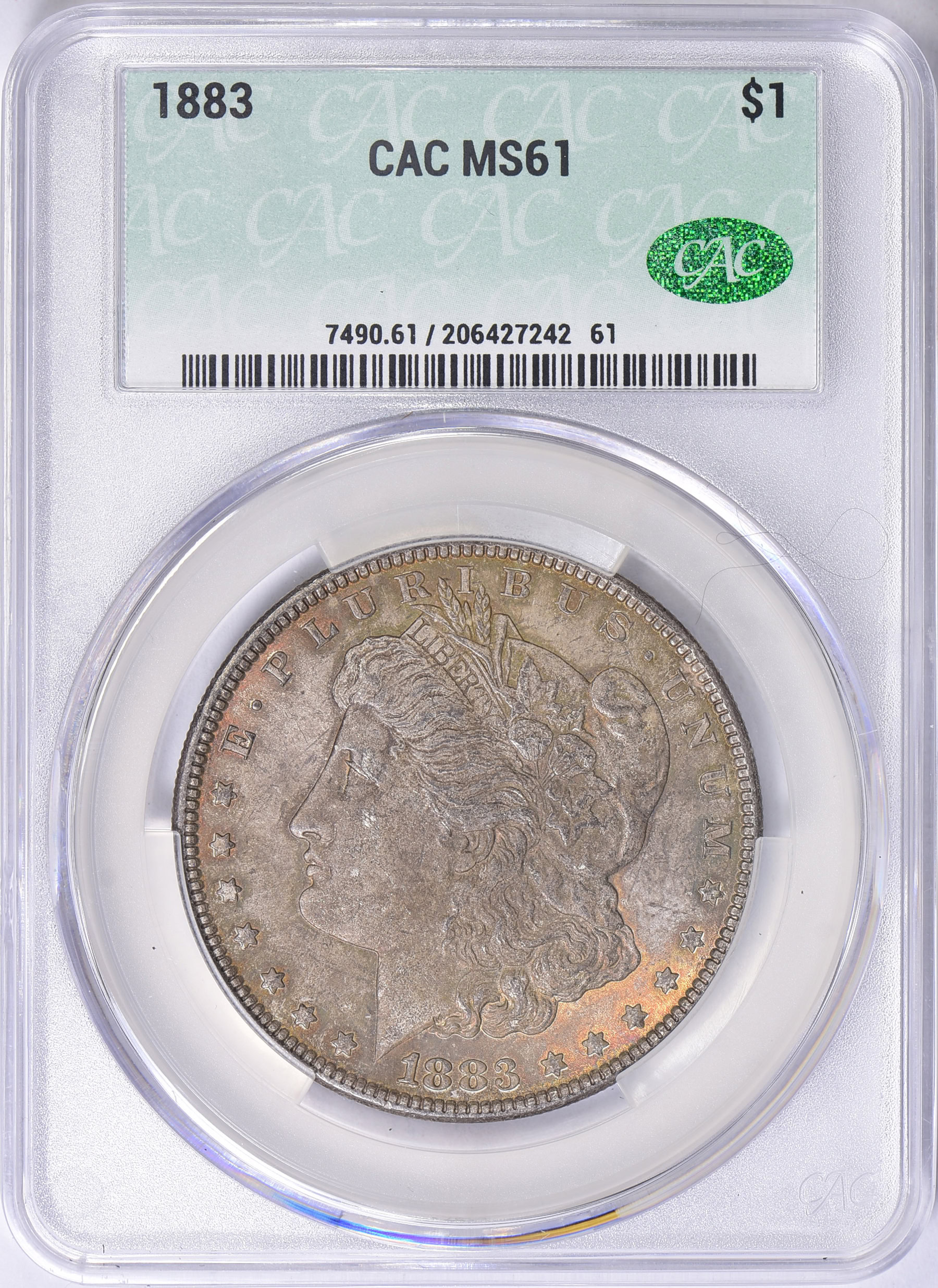 1883 Morgan Silver Dollar CACG MS-61 (Toned) (Item 1695580) | GreatCollections Coin Auctions