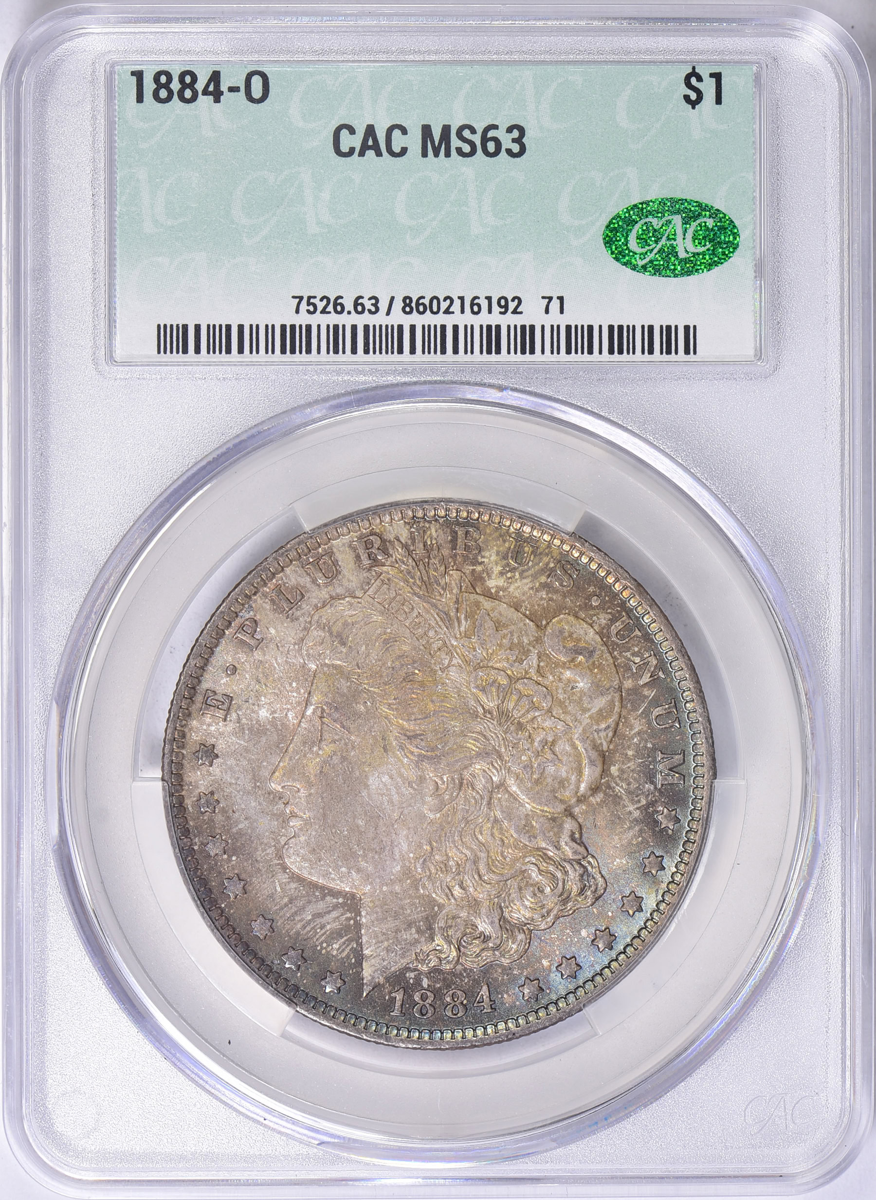 1884-O Morgan Silver Dollar CACG MS-63 (Toned) (Item 1695589 ...