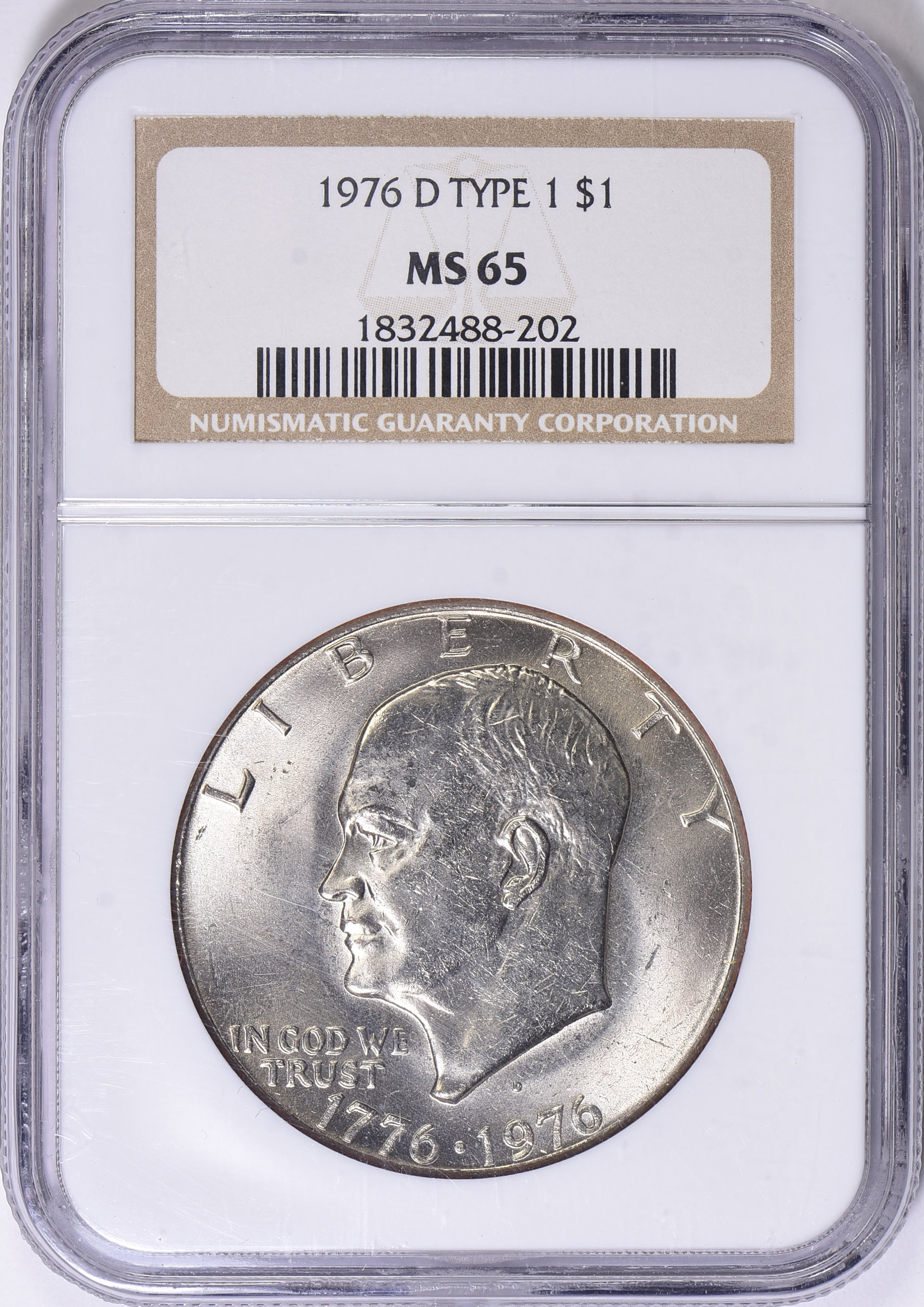 1976-D Eisenhower Dollar Type 1 NGC MS-65 (Item 1695689) | GreatCollections Coin Auctions