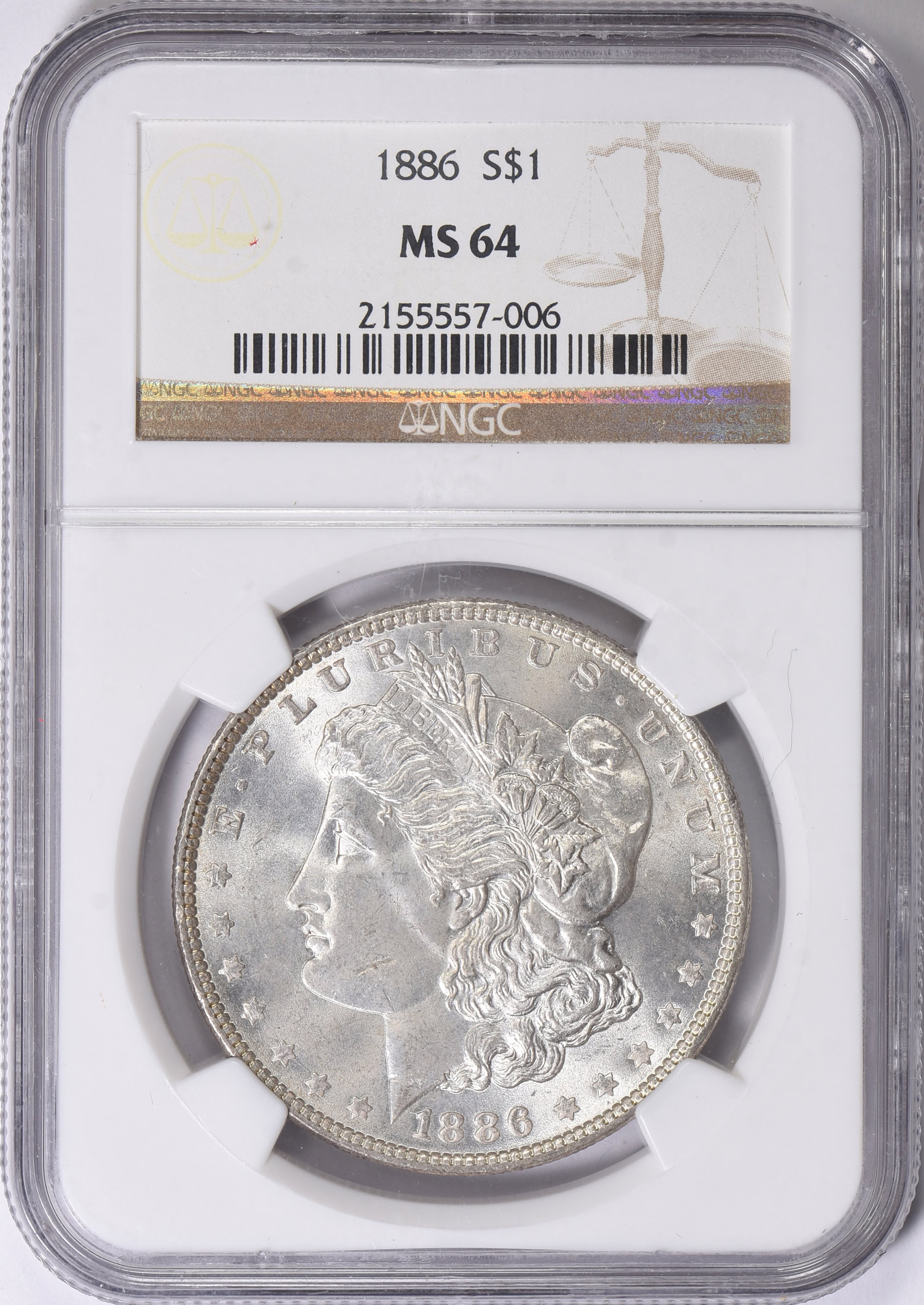 1886 Morgan Silver Dollar NGC MS-64 (Item 1695717) | GreatCollections Coin Auctions
