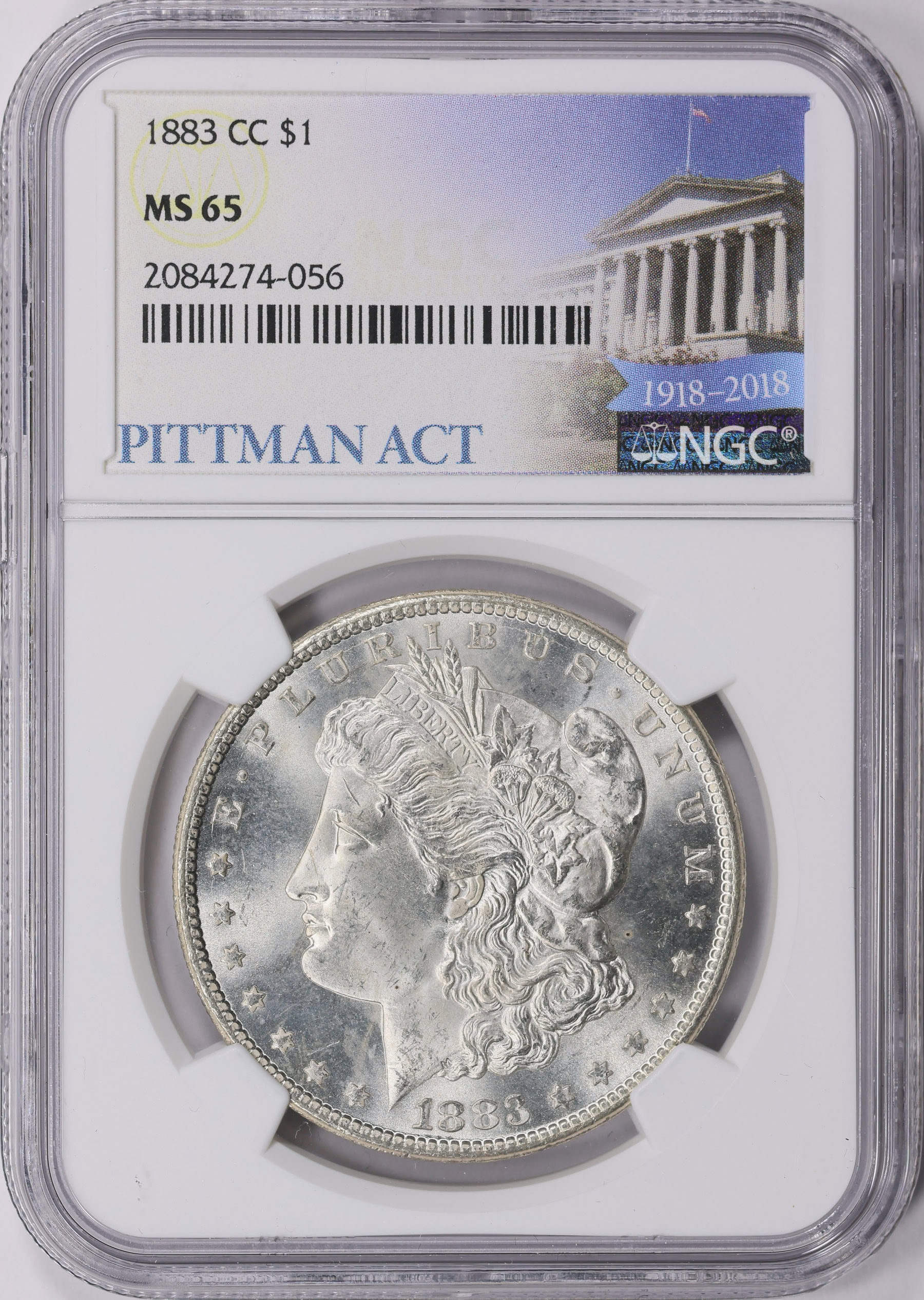 1883-CC Morgan Silver Dollar NGC MS-65 (Pittman Act Label) (Item 1695834) | GreatCollections ...