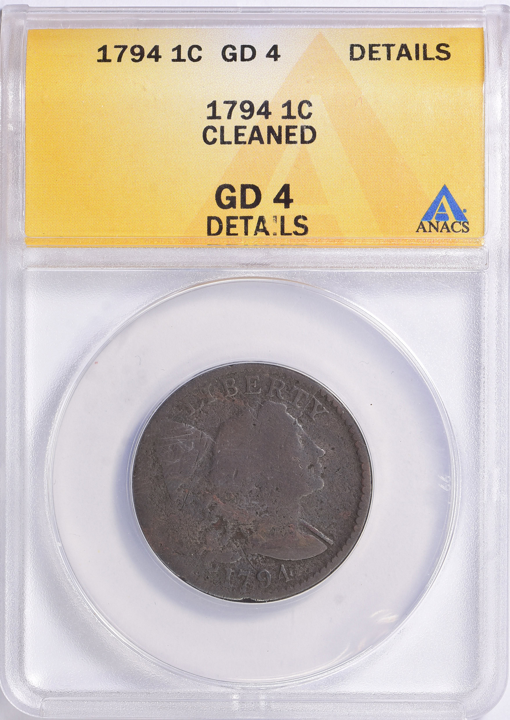 1794 Liberty Cap Cent ANACS G-04 Details (Item 1695903 ...