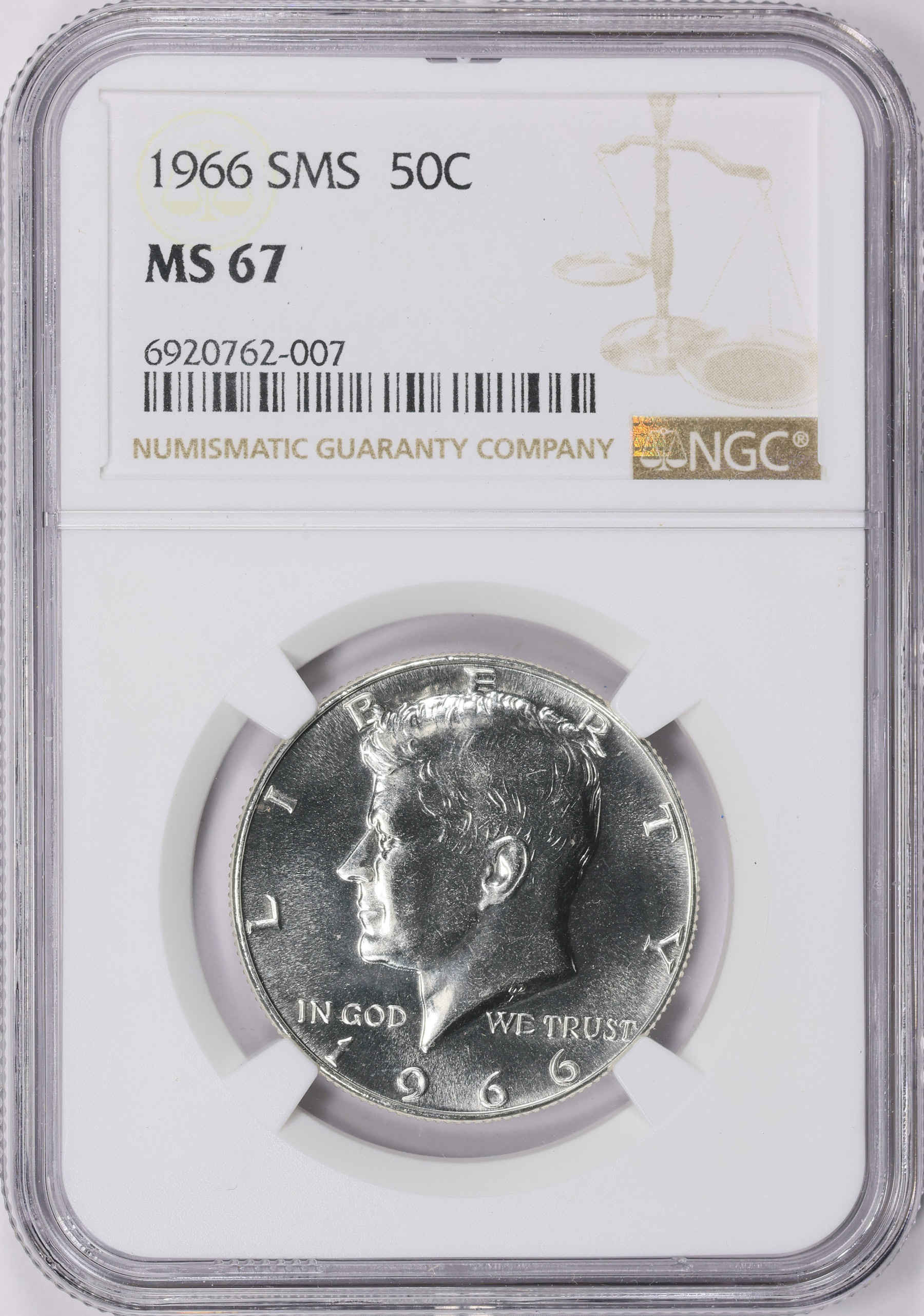 1966 Kennedy Half Dollar SMS NGC MS-67 (Item 1695982) | GreatCollections Coin Auctions